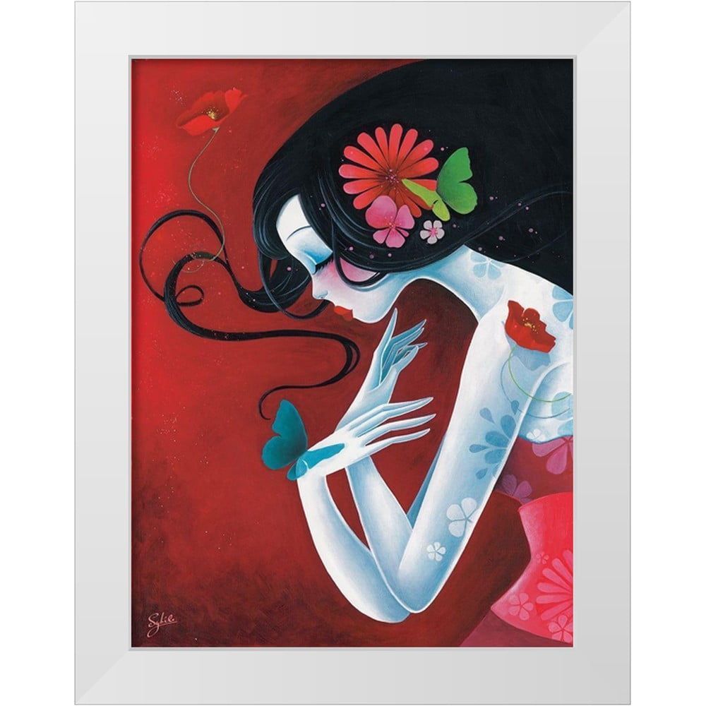 Sybile 12x14 White Modern Wood Framed Museum Art Print Titled - Un cœur ...