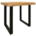 Moti Sycamore Rustic Solid Wood End Table With Live Edge In A Natural ...