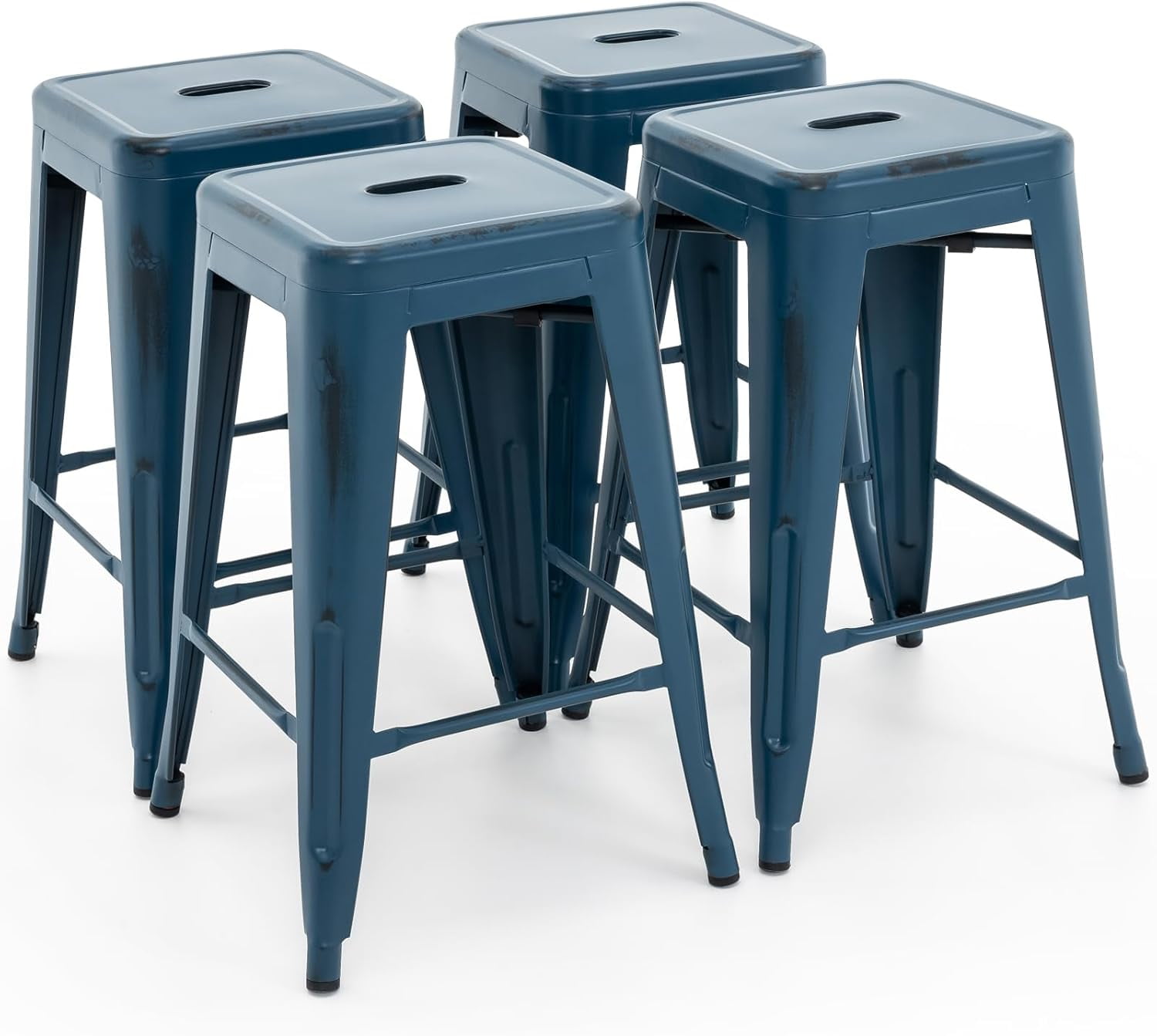 Sycol 24 Inch Metal Bar Stools, Backless Counter Height Barstools ...