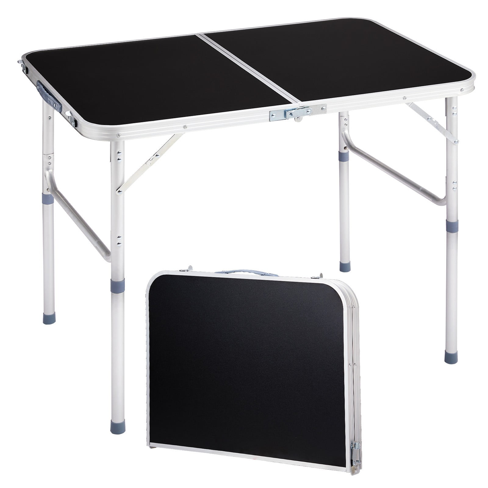 Sycol 3 FT Portable Plastic Folding Table - Black, Lightweight Indoor ...