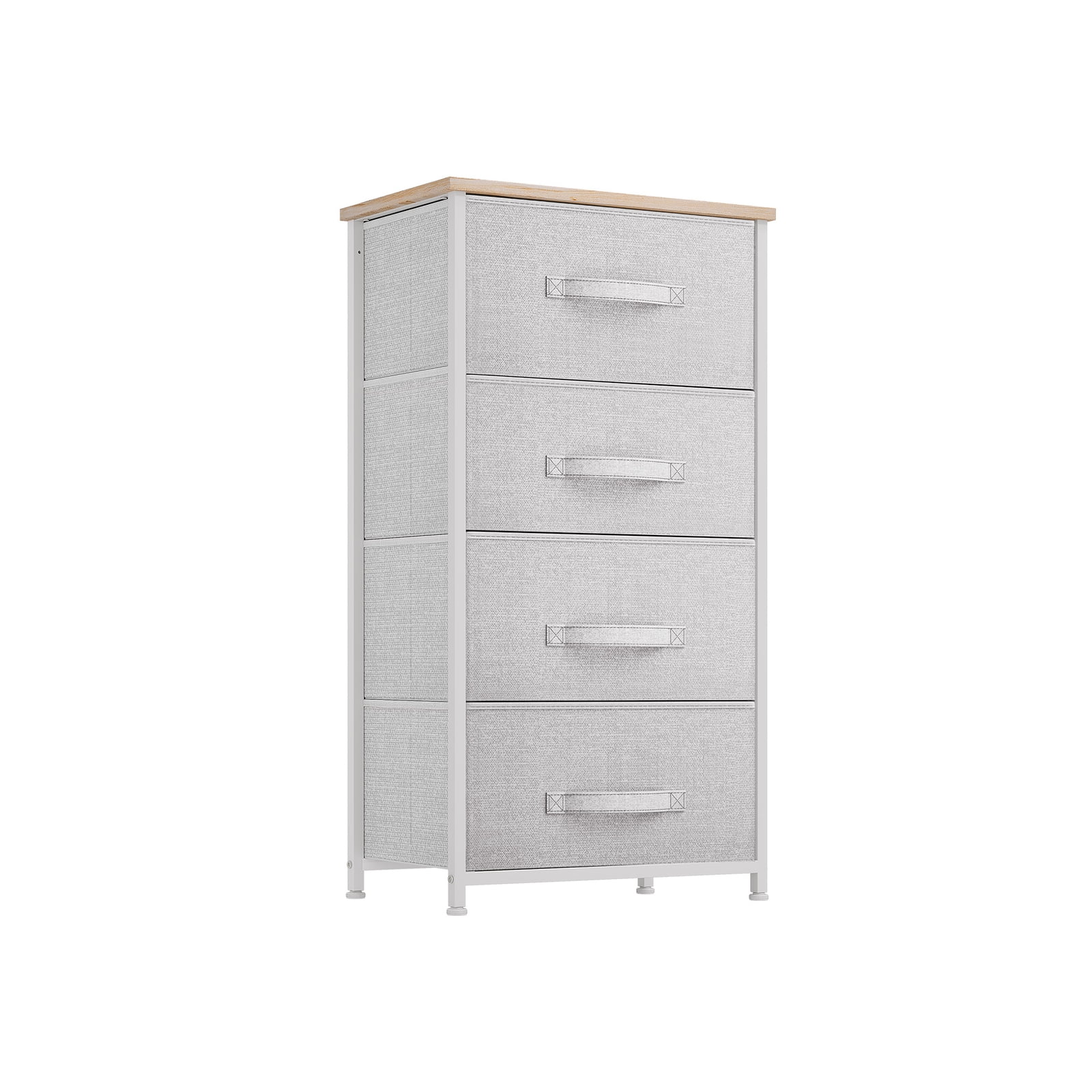 Sycol 4 Drawers Dresser - Gray Fabric Tower Organizer Chest with ...