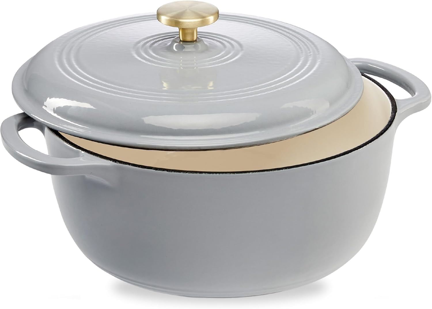 Sycol 6 Quart Enamel Cast-Iron Round Dutch Oven, Family Style Heavy ...