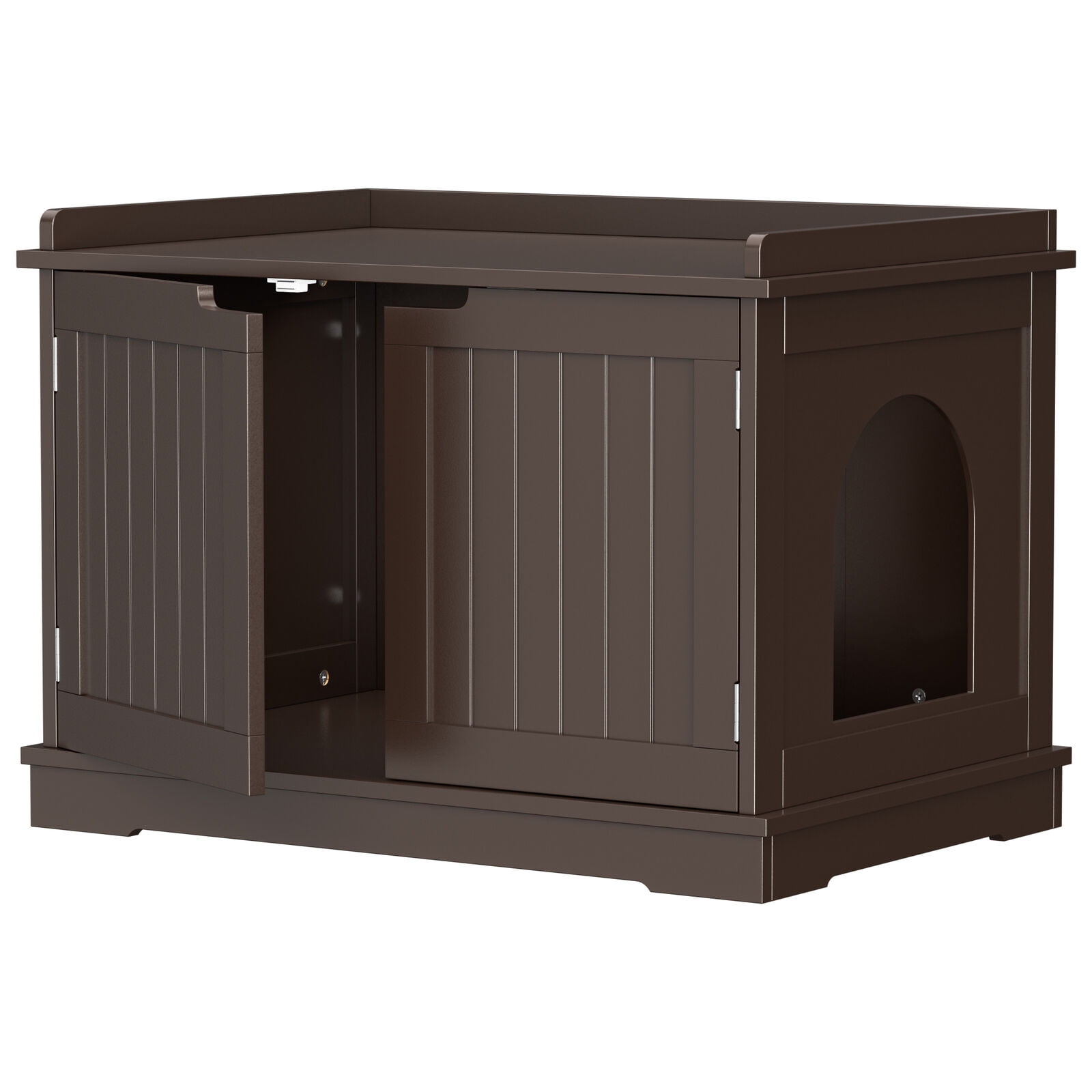 Sycol Cat Wooden Litter Box Enclosure - 2 Doors Washing House with ...