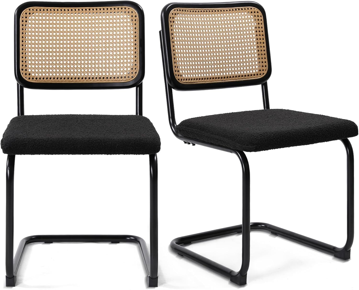 Sycol Modern Dining Chairs, Set of 2, Handwoven Rattan Cane Back ...