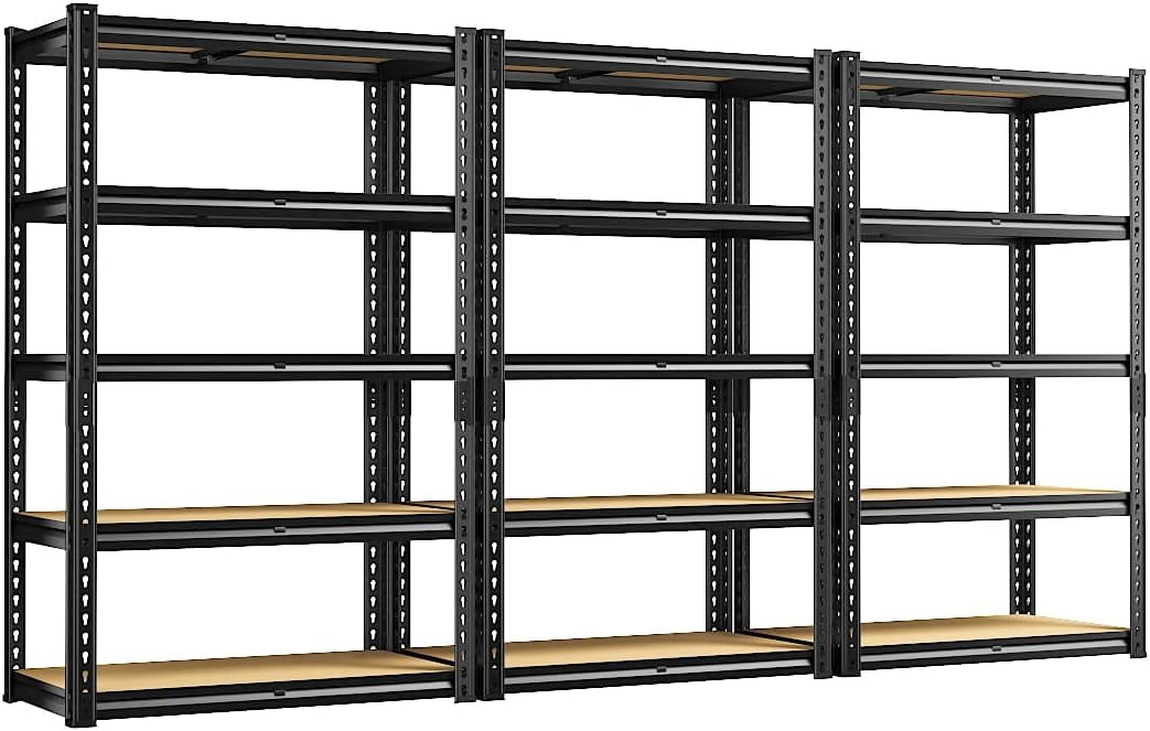 Sycol Storage Shelves 2020LBS Garage Shelving Heavy Duty 5 Tier Metal ...