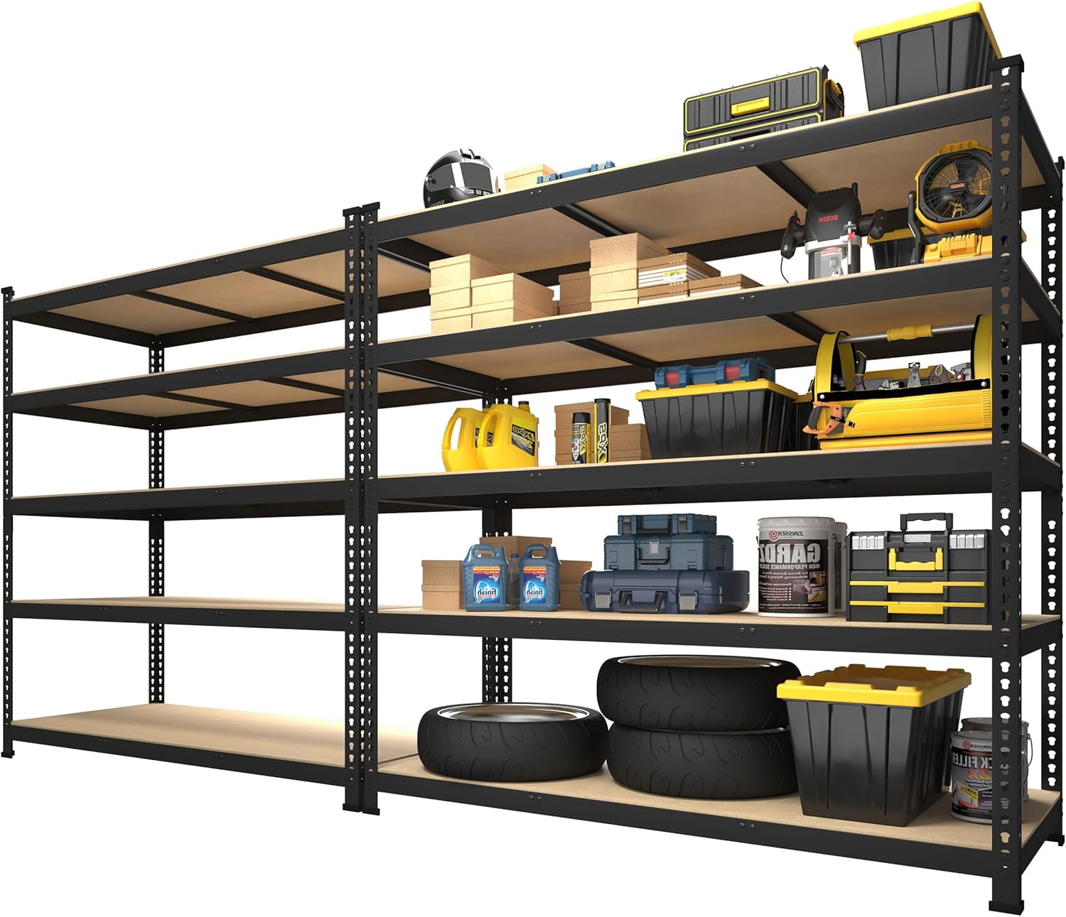 Sycol Storage Shelves 5 Tier Adjustable Garage Storage Shelving, Heavy ...