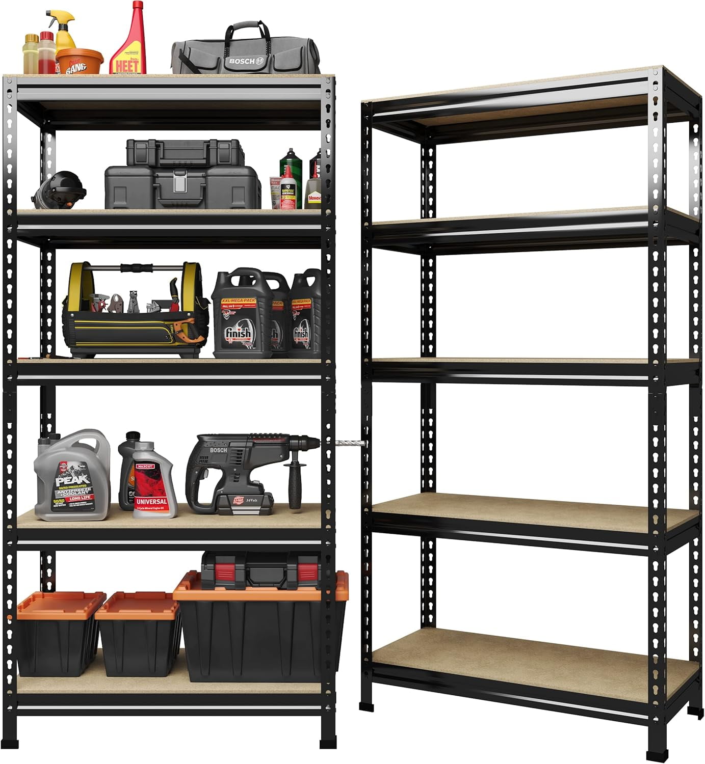 Sycol Storage Shelves 5 Tier Adjustable Garage Storage Shelving, Heavy ...