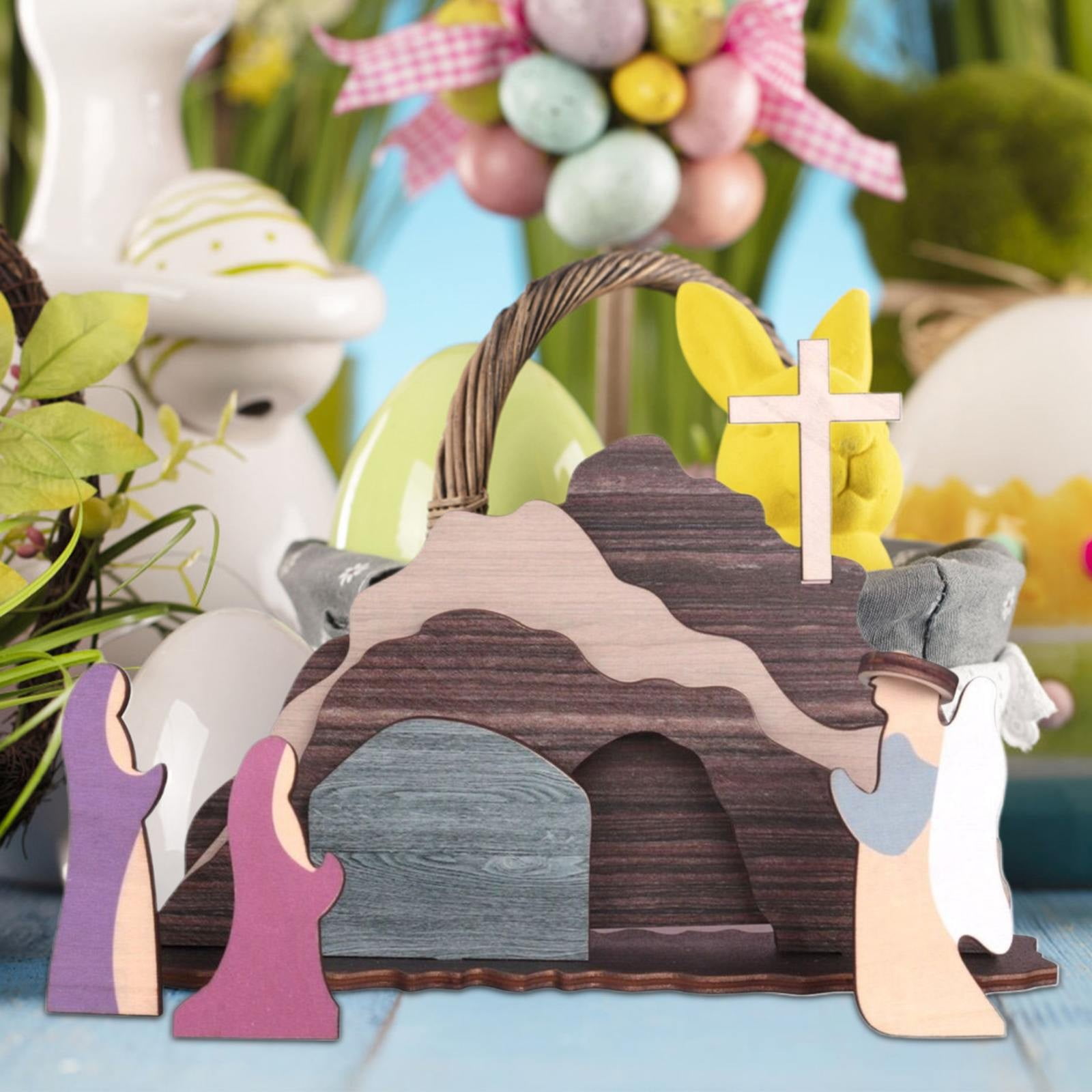 Sycwsmn Easter Resurrection Scene Set Walnut Wooden Empty Tomb And ...