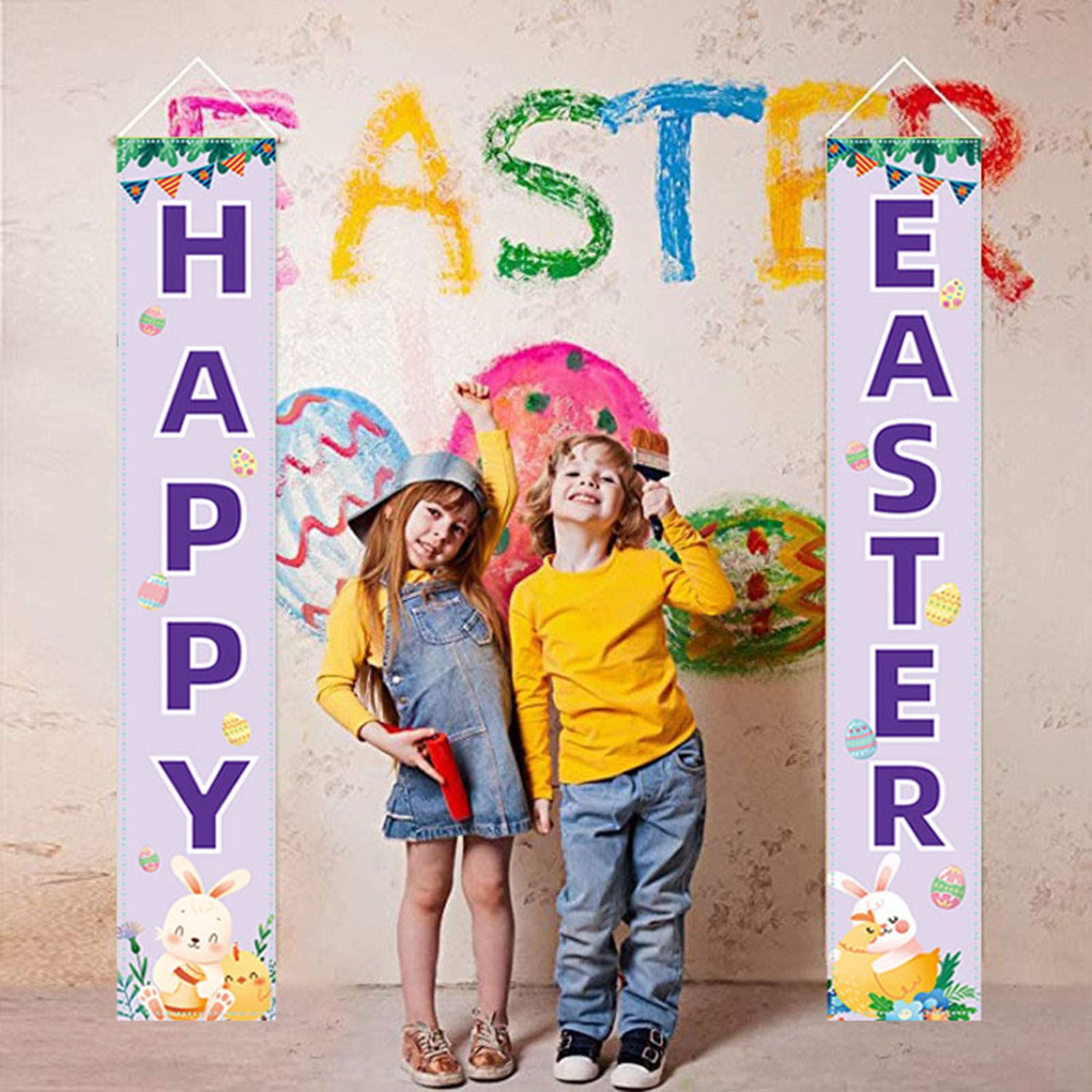 Sycwsmn Rabbit Purple Outdoor Couplets Easter Couplets With Rabbit Egg ...