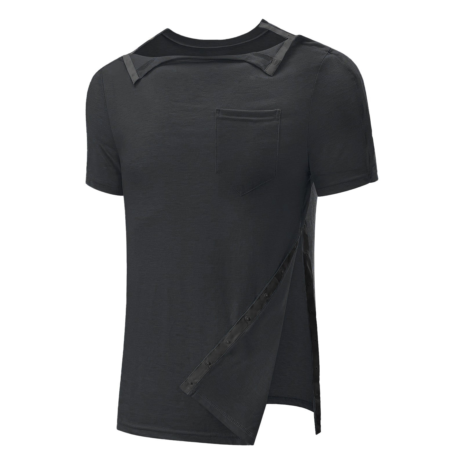 Sycwsmn Summer Tops Men's Post Shoulder Recovery Shirts Full Tear Long ...