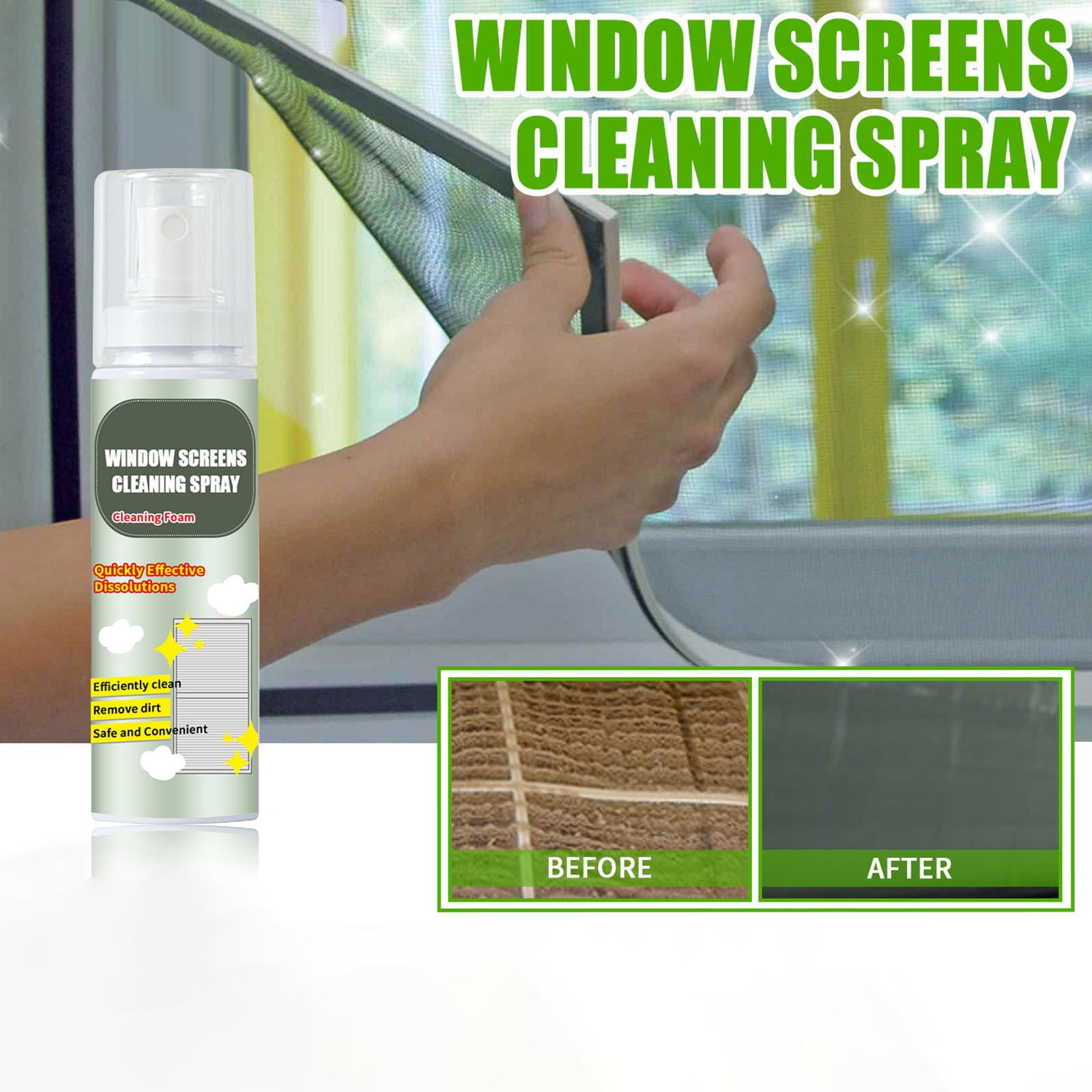 Sycwsmn Window Cleaning Spray Window Screen Cleaning Powerful ...