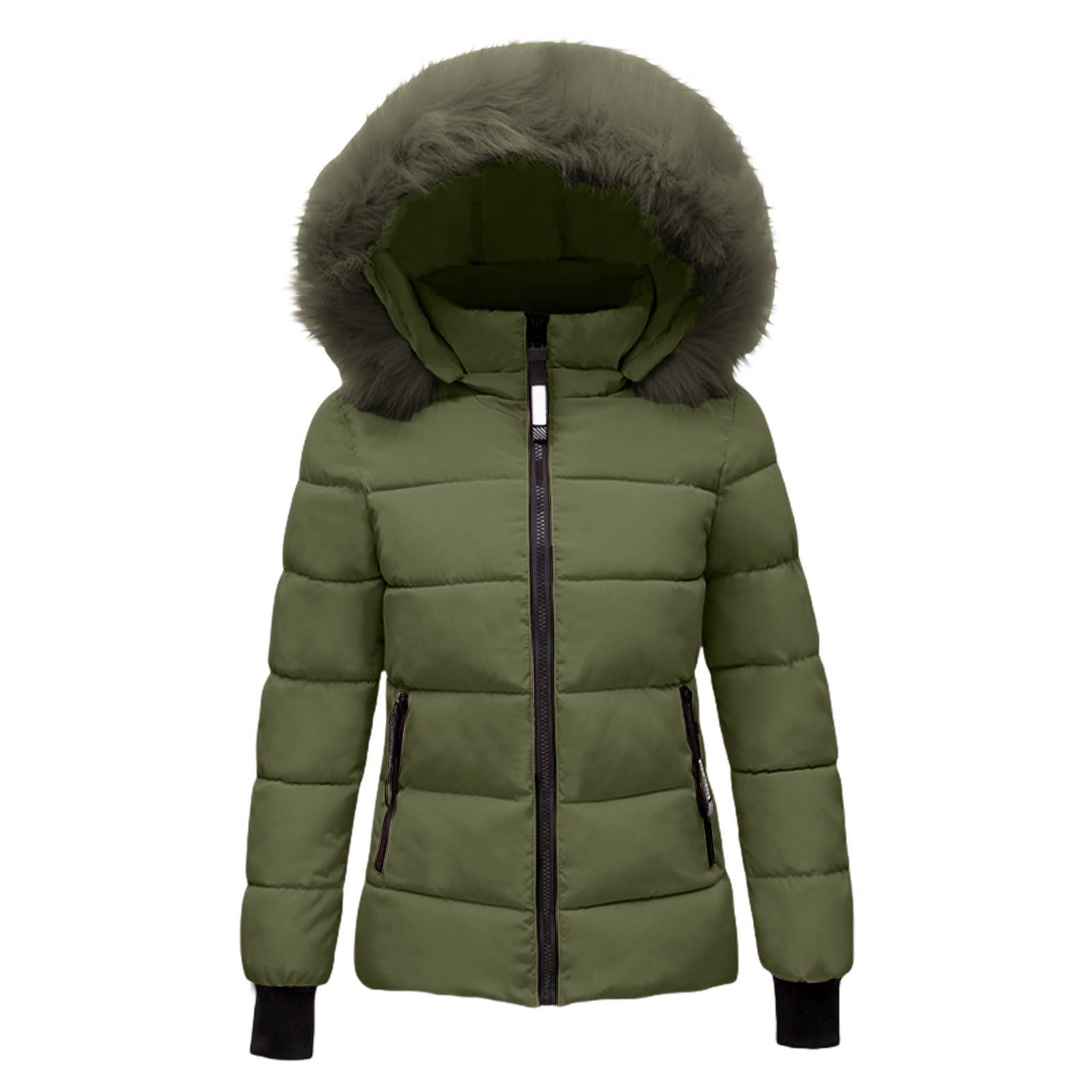 Sycwsmn Women's Hooded Warm Winter Coats Quilted Thicken Puffer Jacket ...