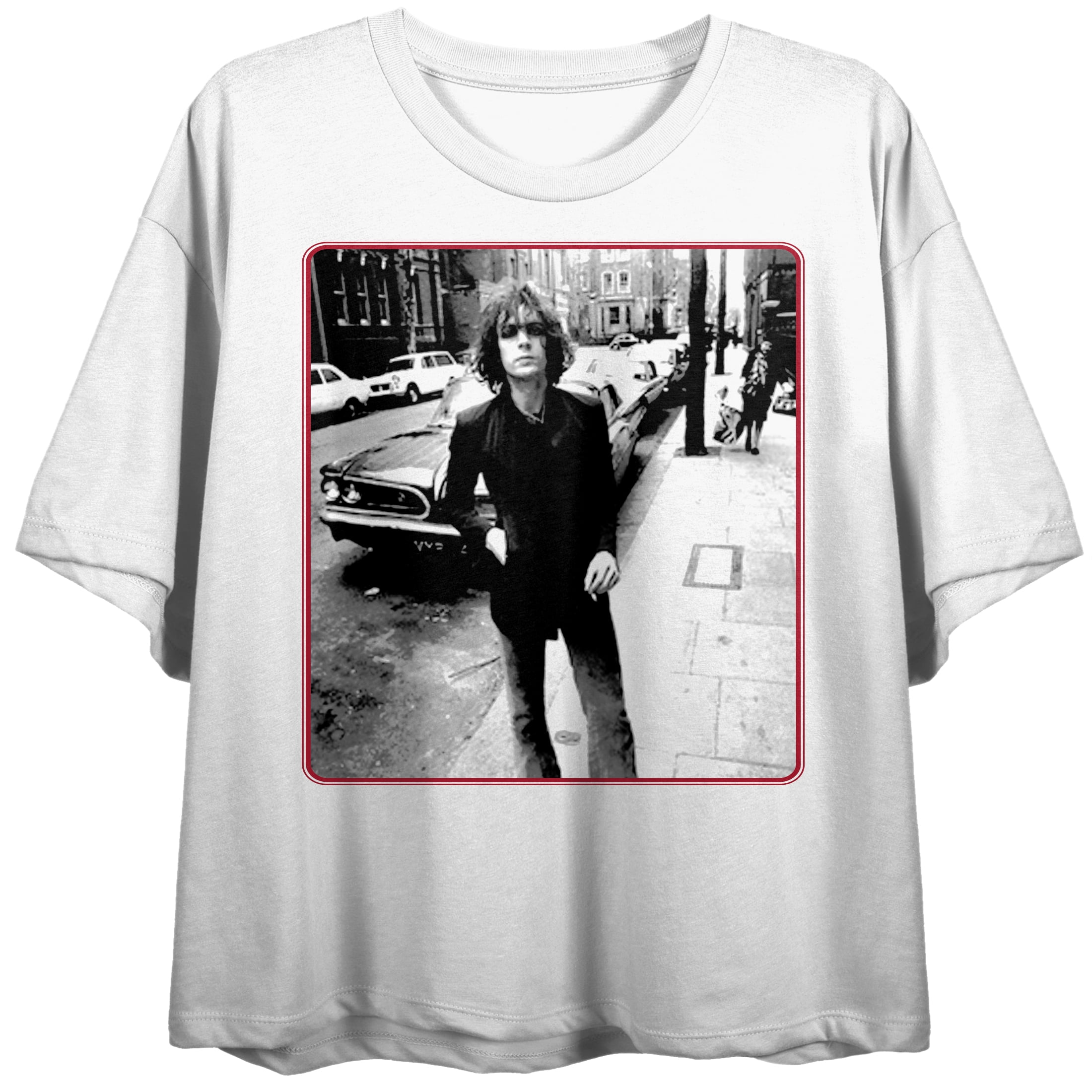 Syd Barrett Black and White Photo Women's White Short Sleeve Crop Tee ...
