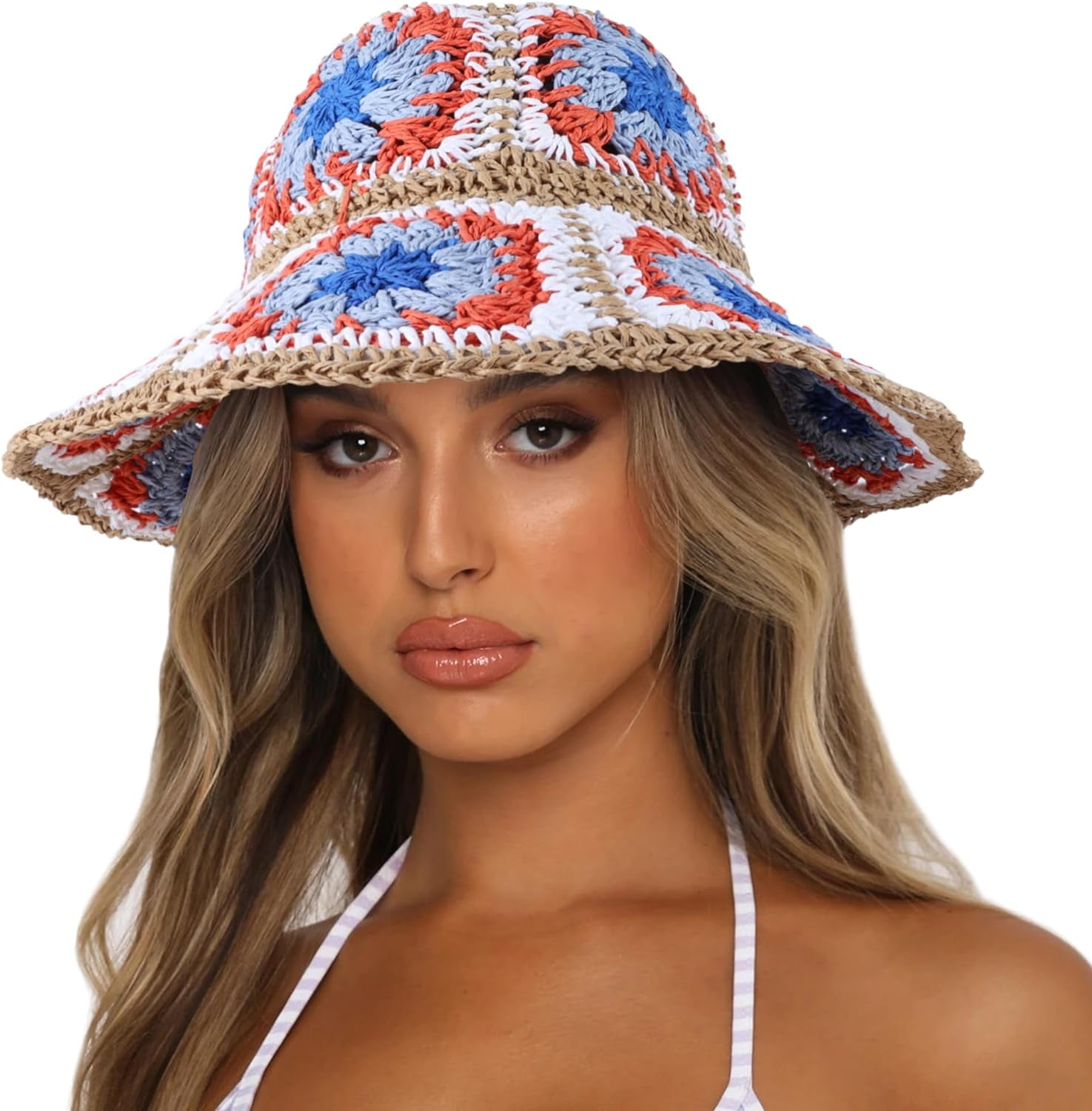 Sydbecs Womens Sun Hats Wide Brim Summer Beach Hat for Women Foldable ...