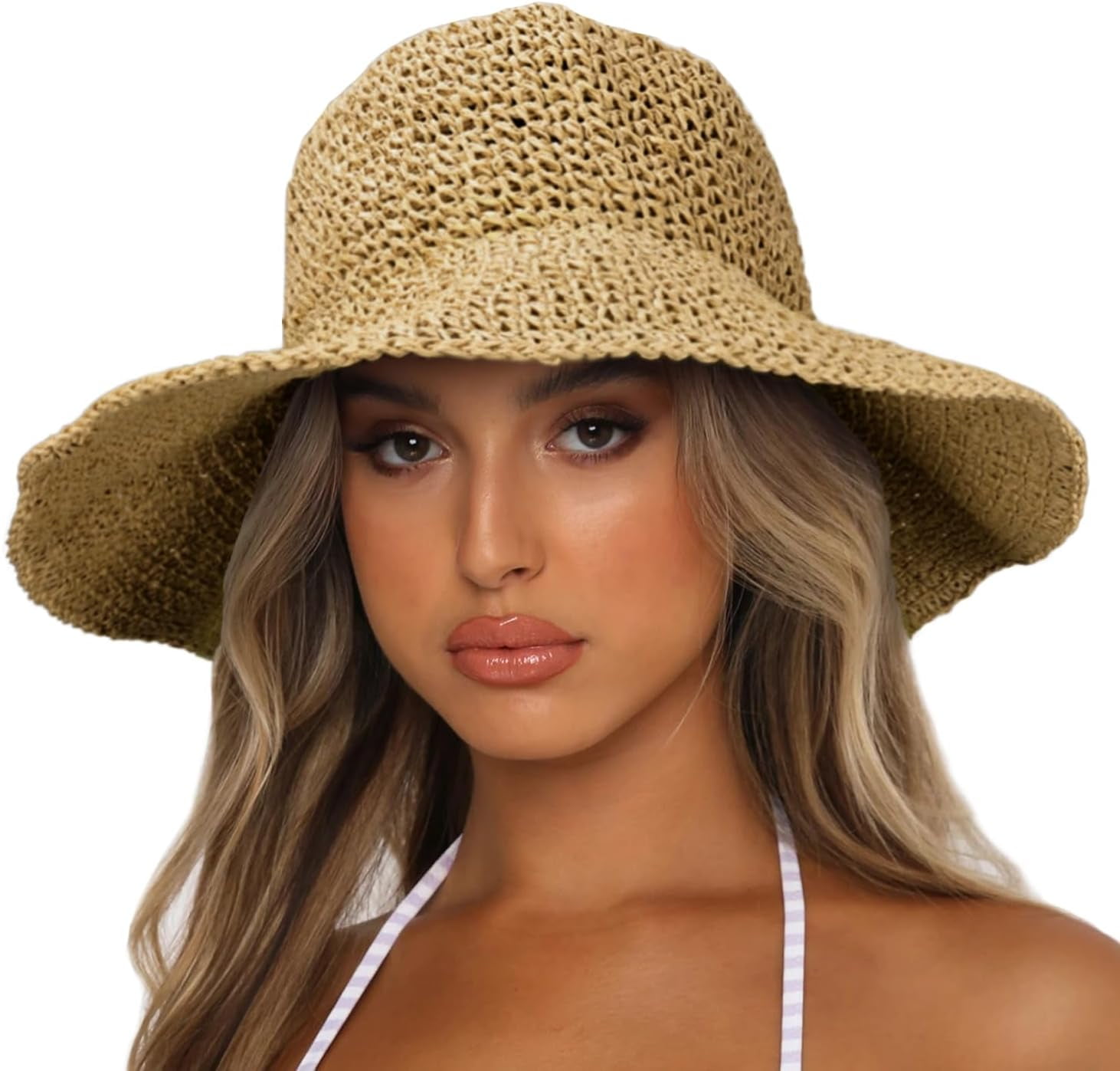 Sydbecs Womens Sun Hats Wide Brim Summer Beach Hat For Women Foldable