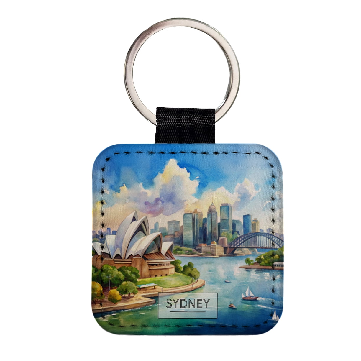 Sydney Australia Opera House Travel City Watercolor Faux Leather Square ...