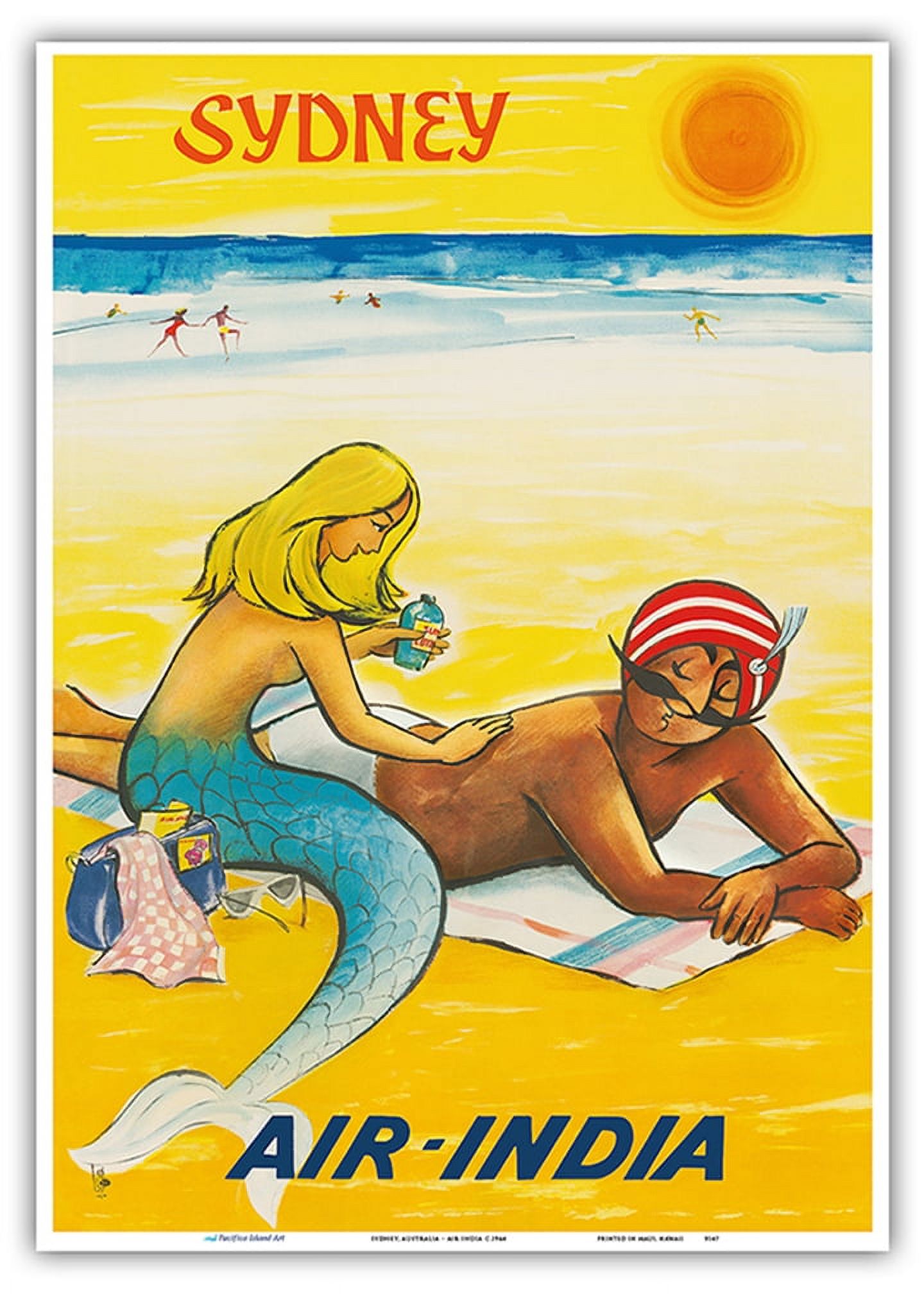 Sydney Australia - Sun Tanning Mermaid with The Maharajah Air India ...