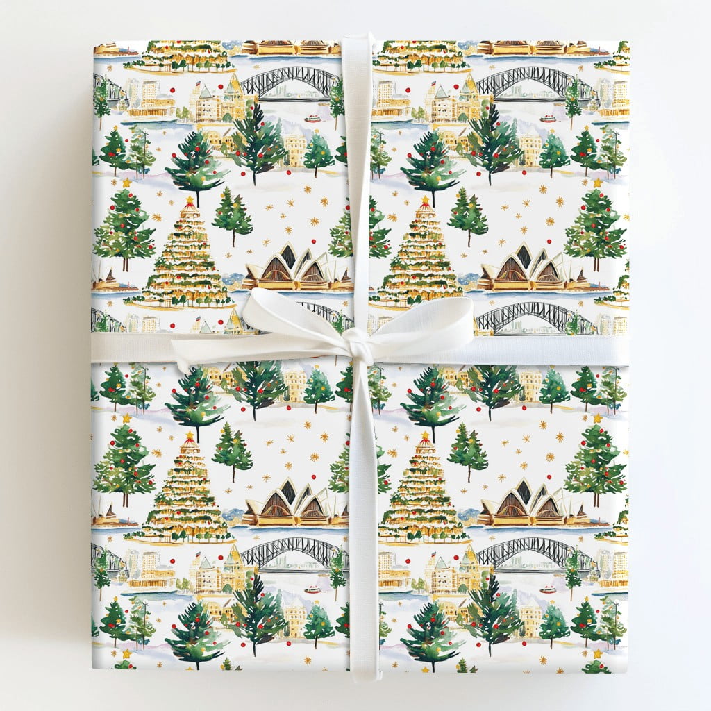 Sydney Christmas Opera House and Harbour Bridge Watercolor Gift ...