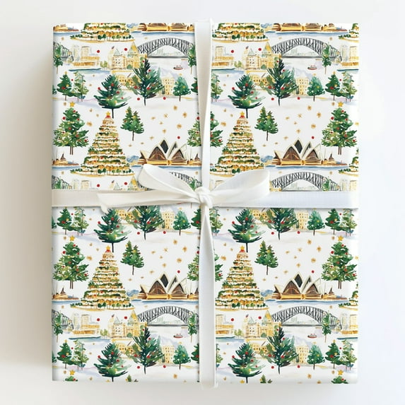 Sydney Christmas Opera House and Harbour Bridge Watercolor Gift ...