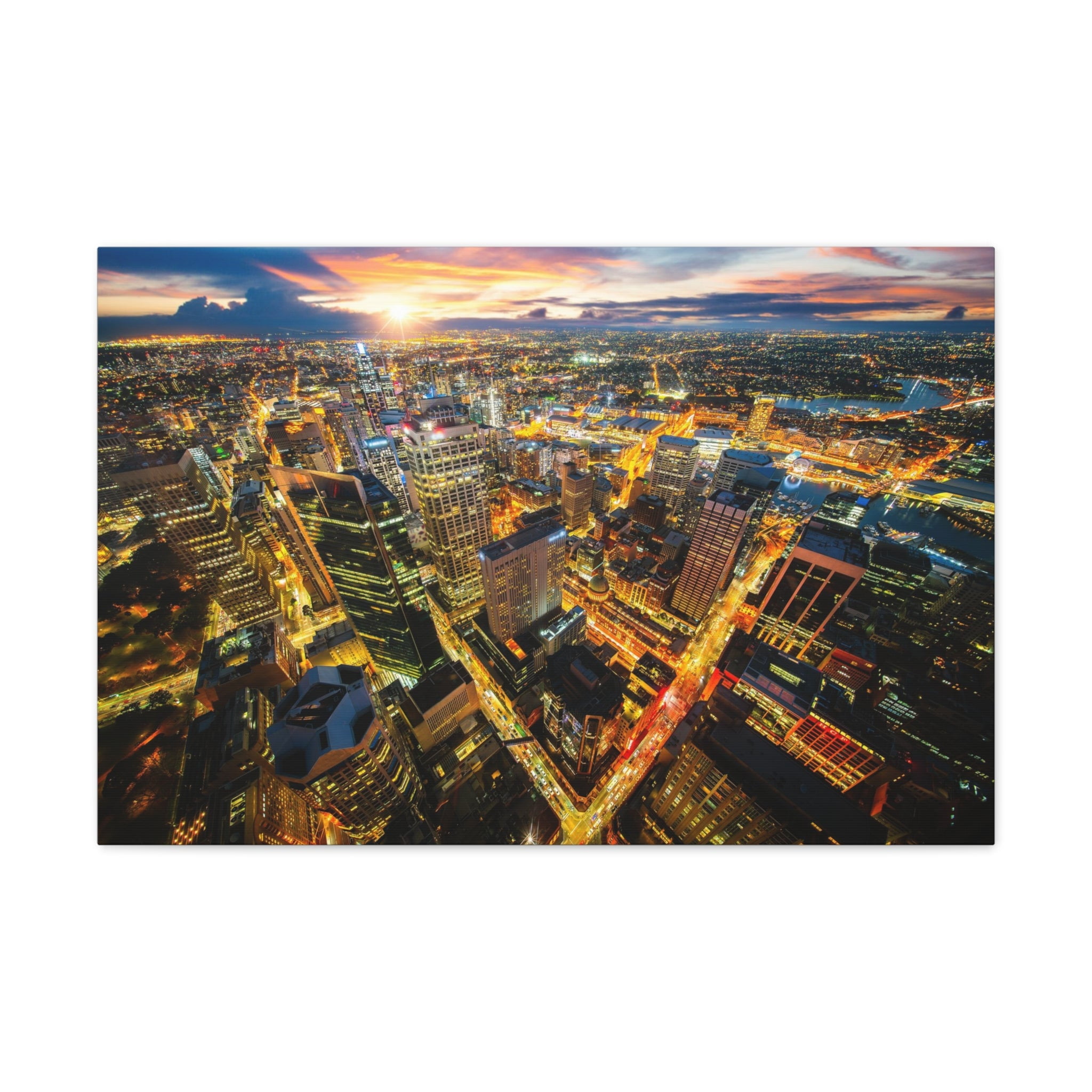 Sydney Night Skyline Canvas Artwork Breathtaking Stunning Cityscape for ...