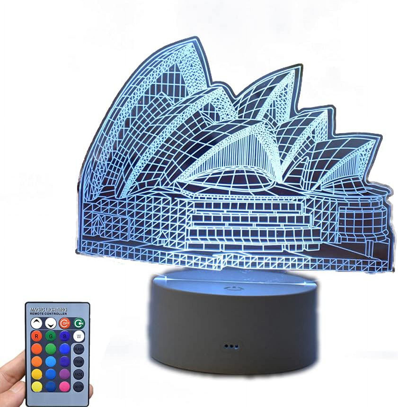 Sydney Opera House Night Lights,3D Illusion Night Light, LED Table Desk ...