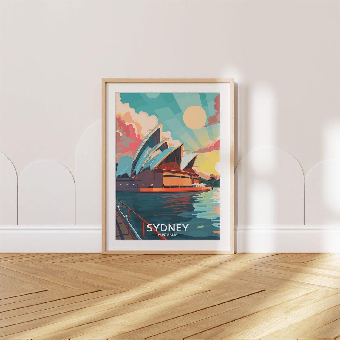 Sydney Opera House Poster Australia Scenic Coastal Art Print, Unframed ...