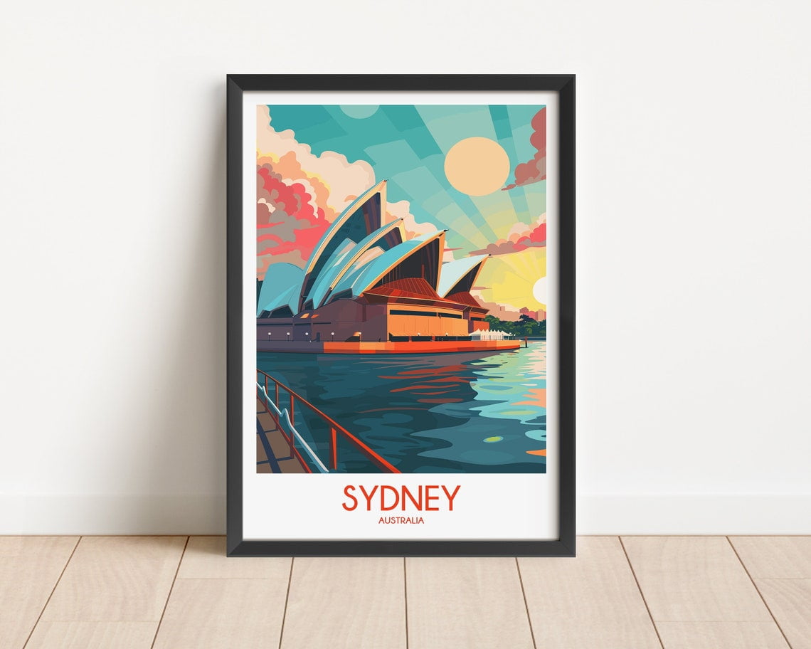 Sydney Opera House Poster Australia Scenic Coastal Wall Art Print ...
