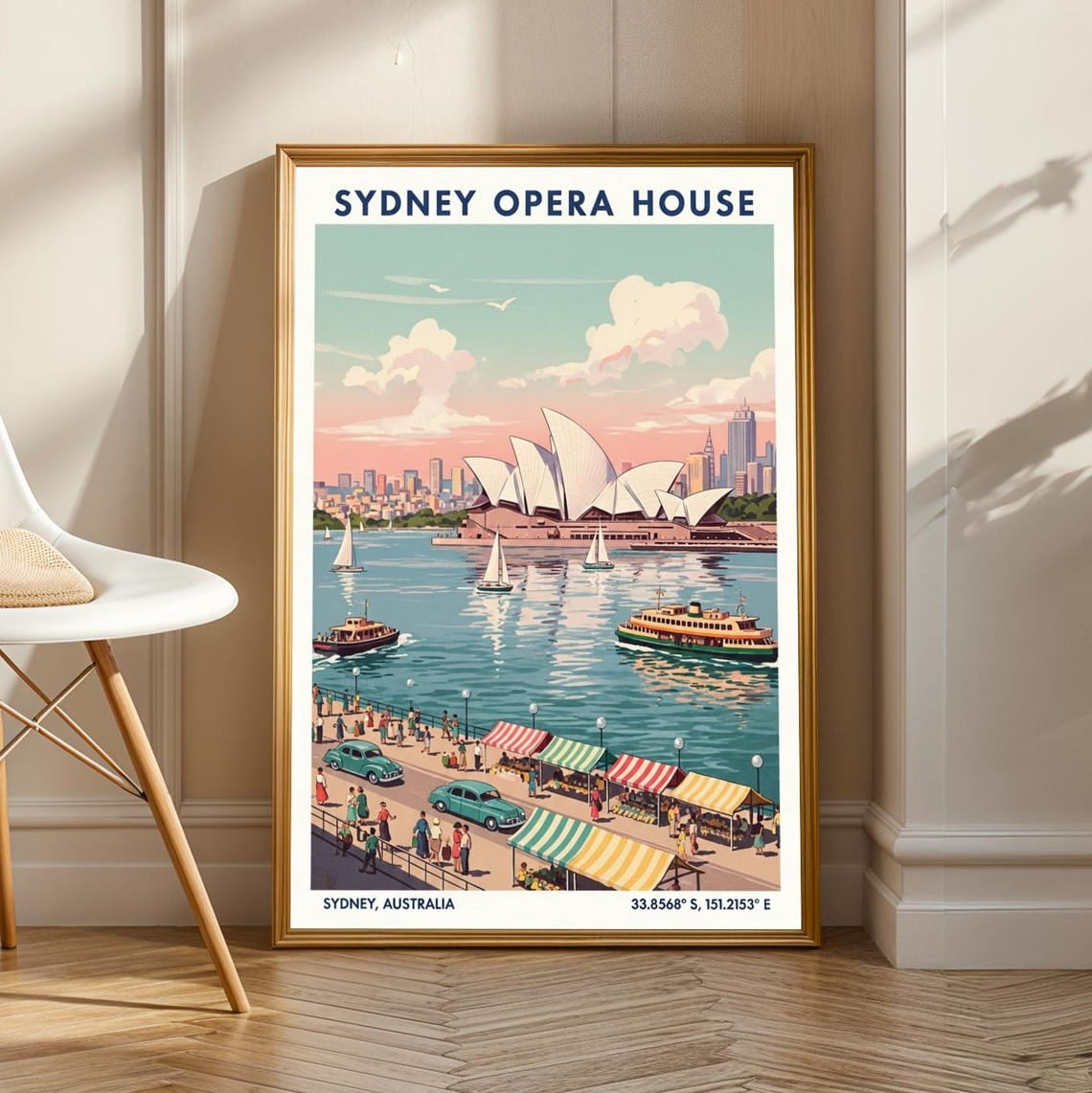 Sydney Opera House Vintage Travel Poster: Retro Australian Art ...