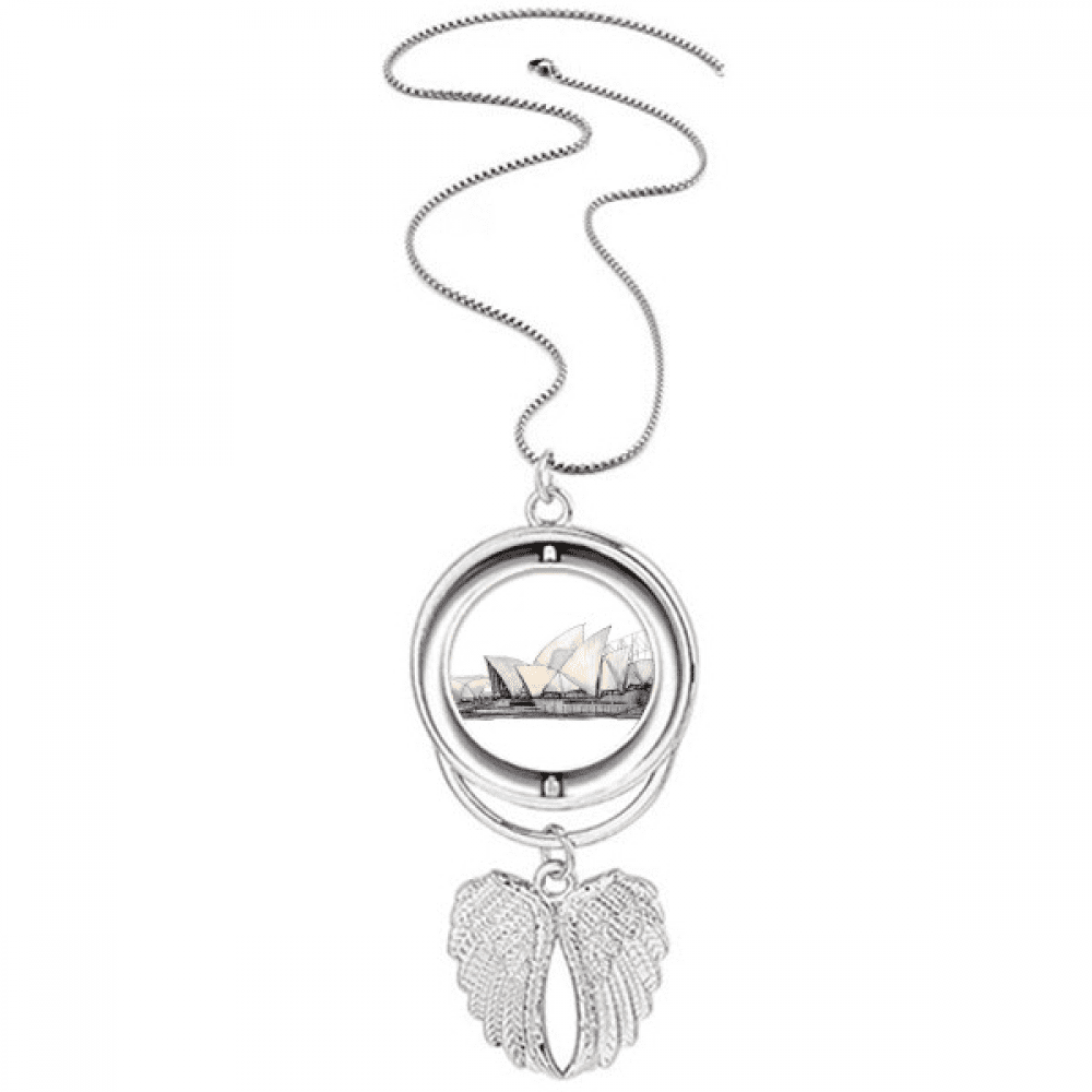 Sydney Opera House in Sydney Pendant Angel Wings Rotating Necklace ...
