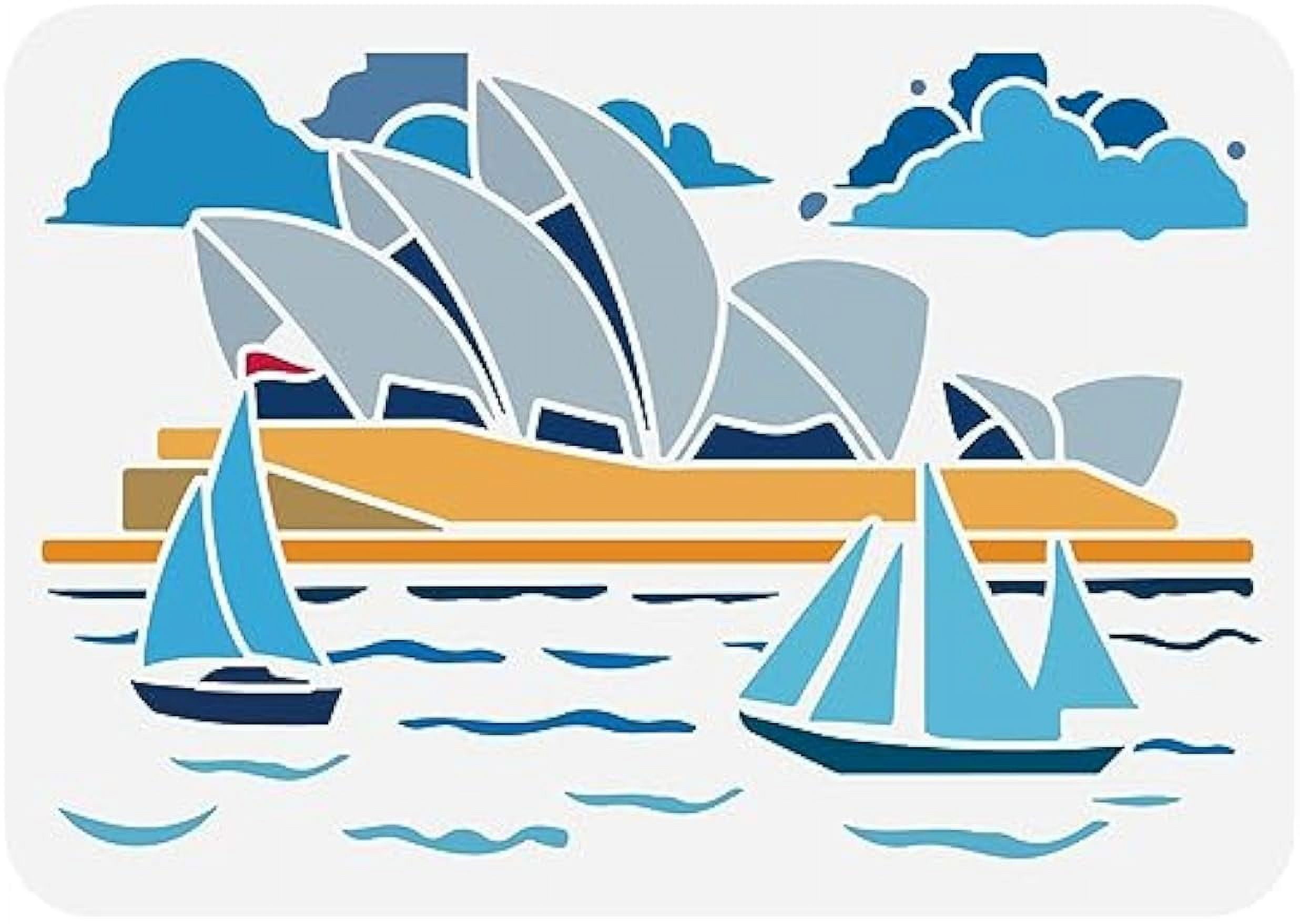 Sydney Opera Stencil 8.3x11.7inch Australian Landmark Sydney Opera ...