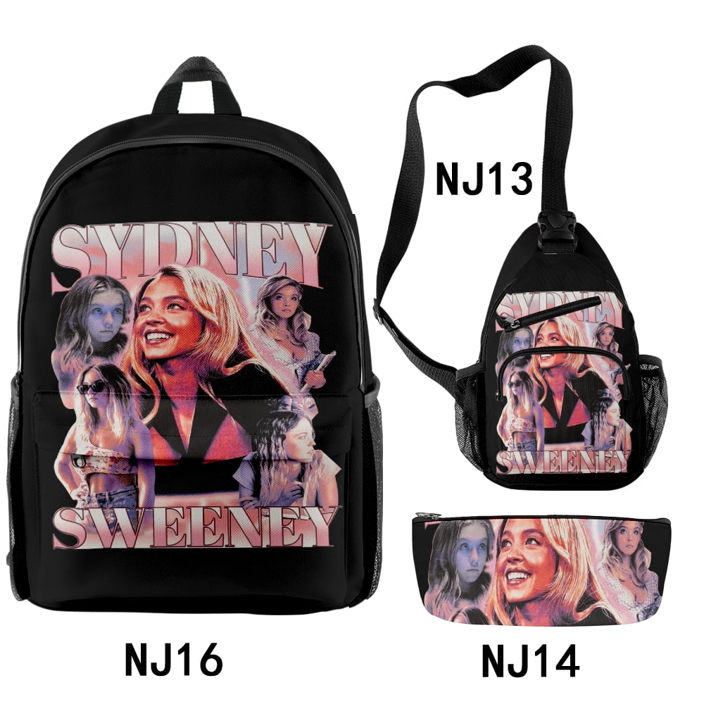 Sydney Sweeney Backpacks 3 Pieces Sets Cosplay 3D Shoulder Bag Casual Pencil Bag - Walmart.com
