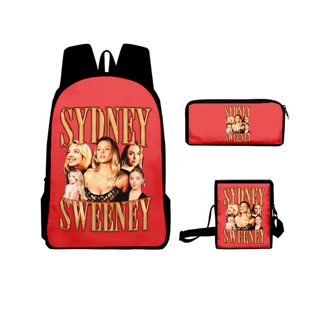 Sydney Sweeney Backpacks 3 Pieces Sets Fashion Crossbody Bag Fashion Daypack Casual Bag ...