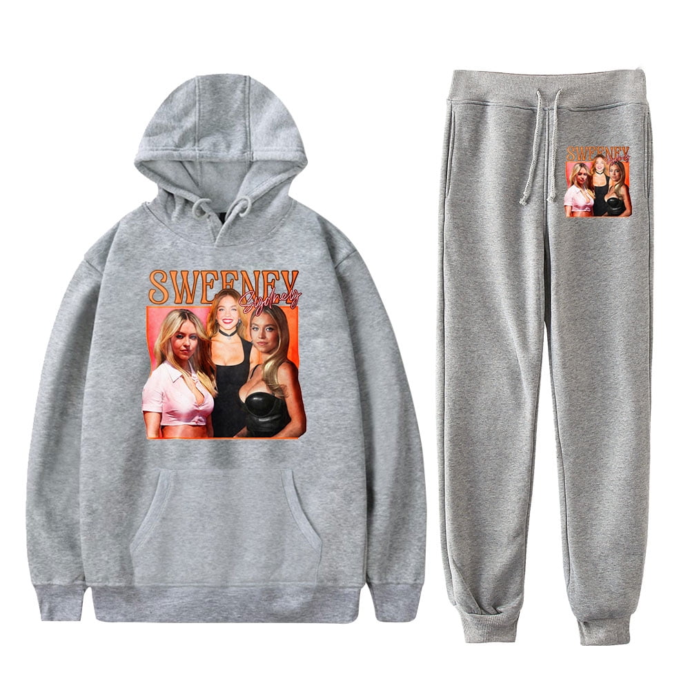 Sydney Sweeney Merch Hoodie and SWEATPANTS set pop print Unisex Casual ...