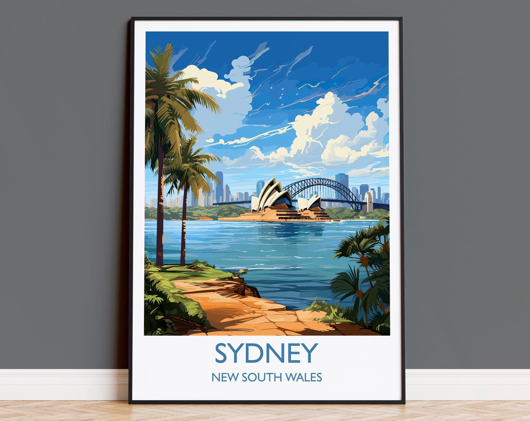 Sydney Travel Poster, Travel Print of Sydney, New South Wales Art ...