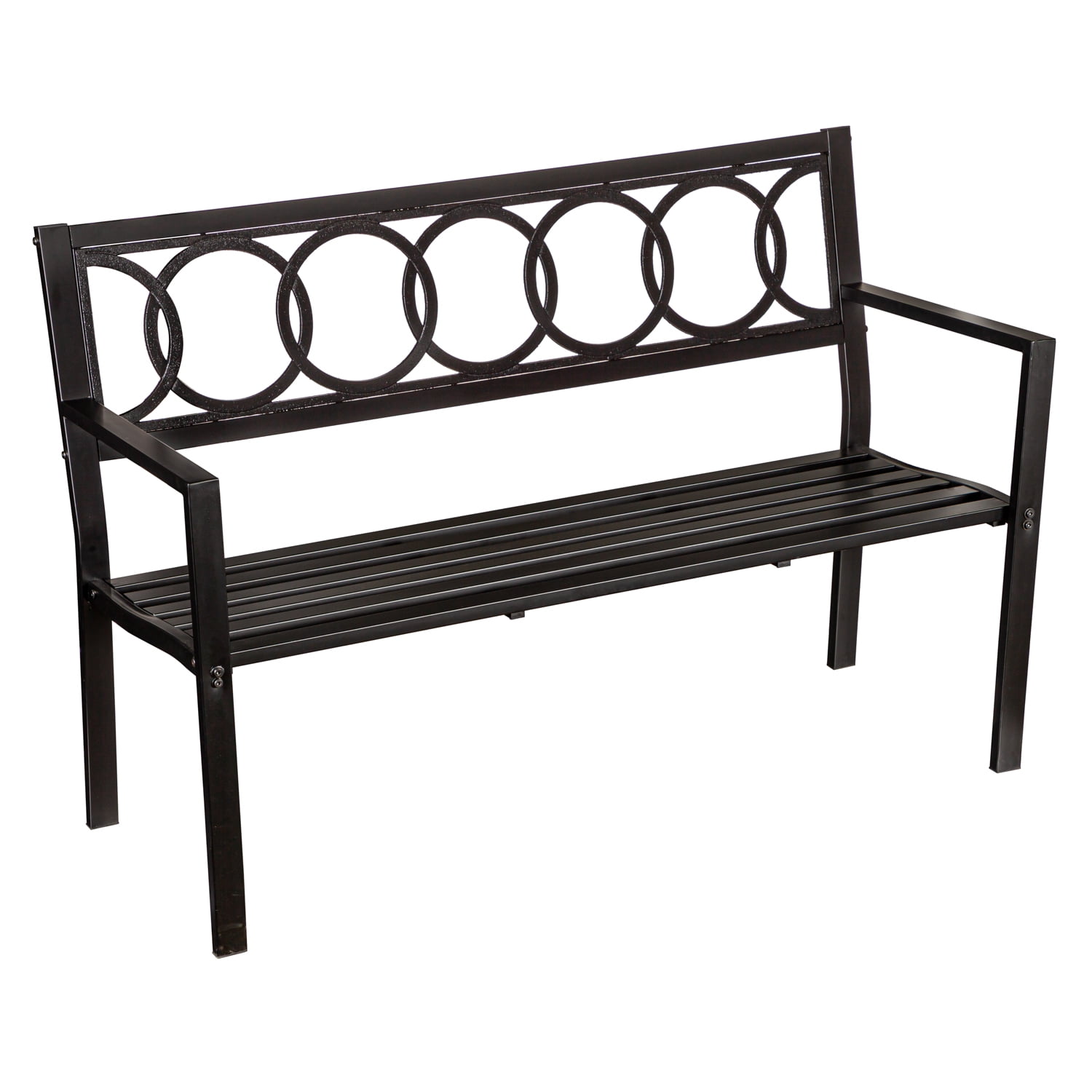 Sydney Tubular Steel and Metal Outdoor Frame Bench with Interlocking ...