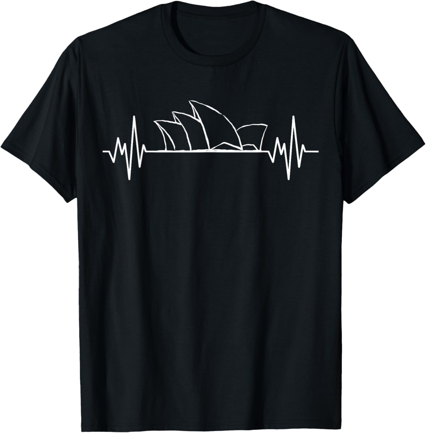 Sydney opera house outline heartbeat Sydney Souvenir T-Shirt - Walmart.com