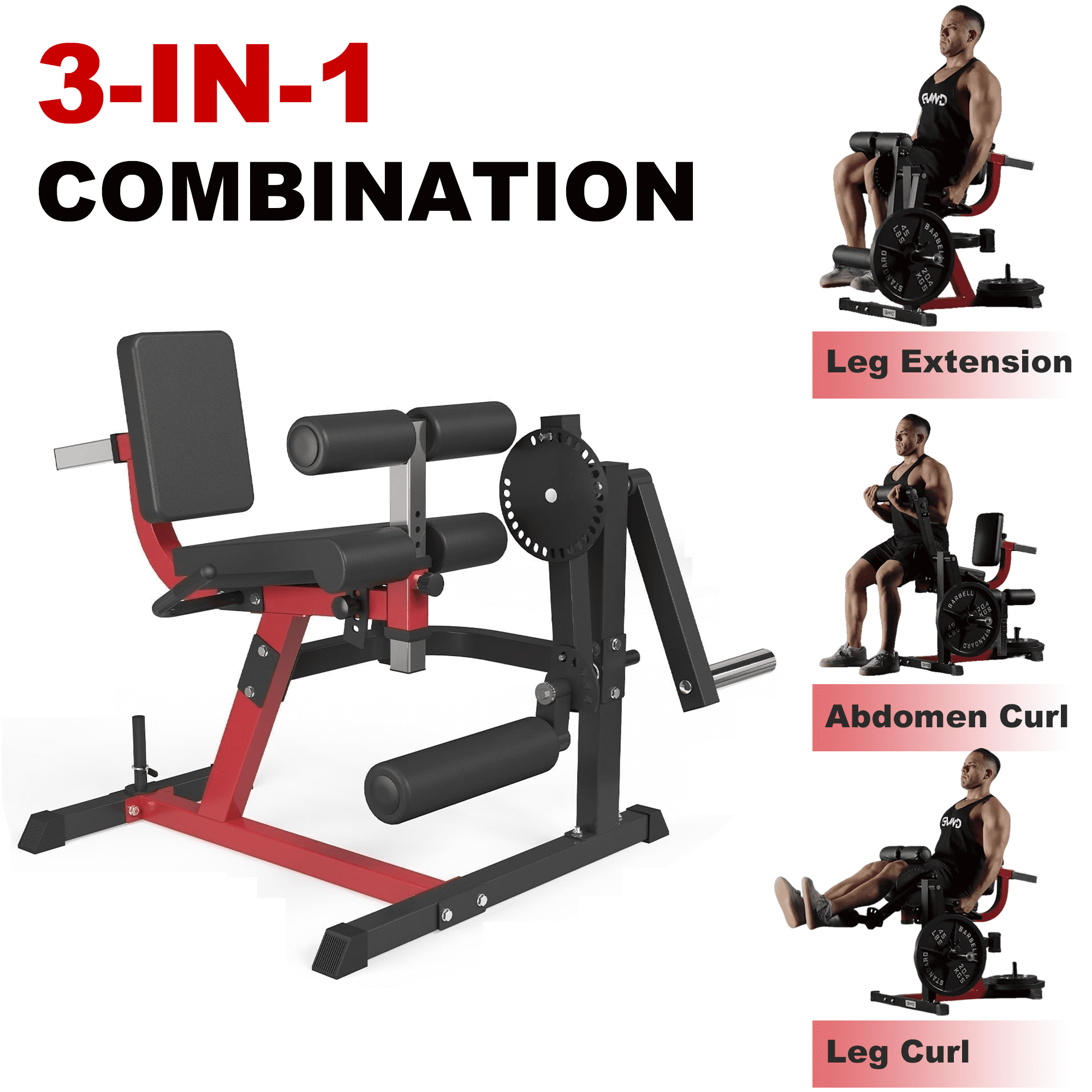 syedee 3-in-1 Leg Extension and Curl Machine, Compact Adjustable Leg ...