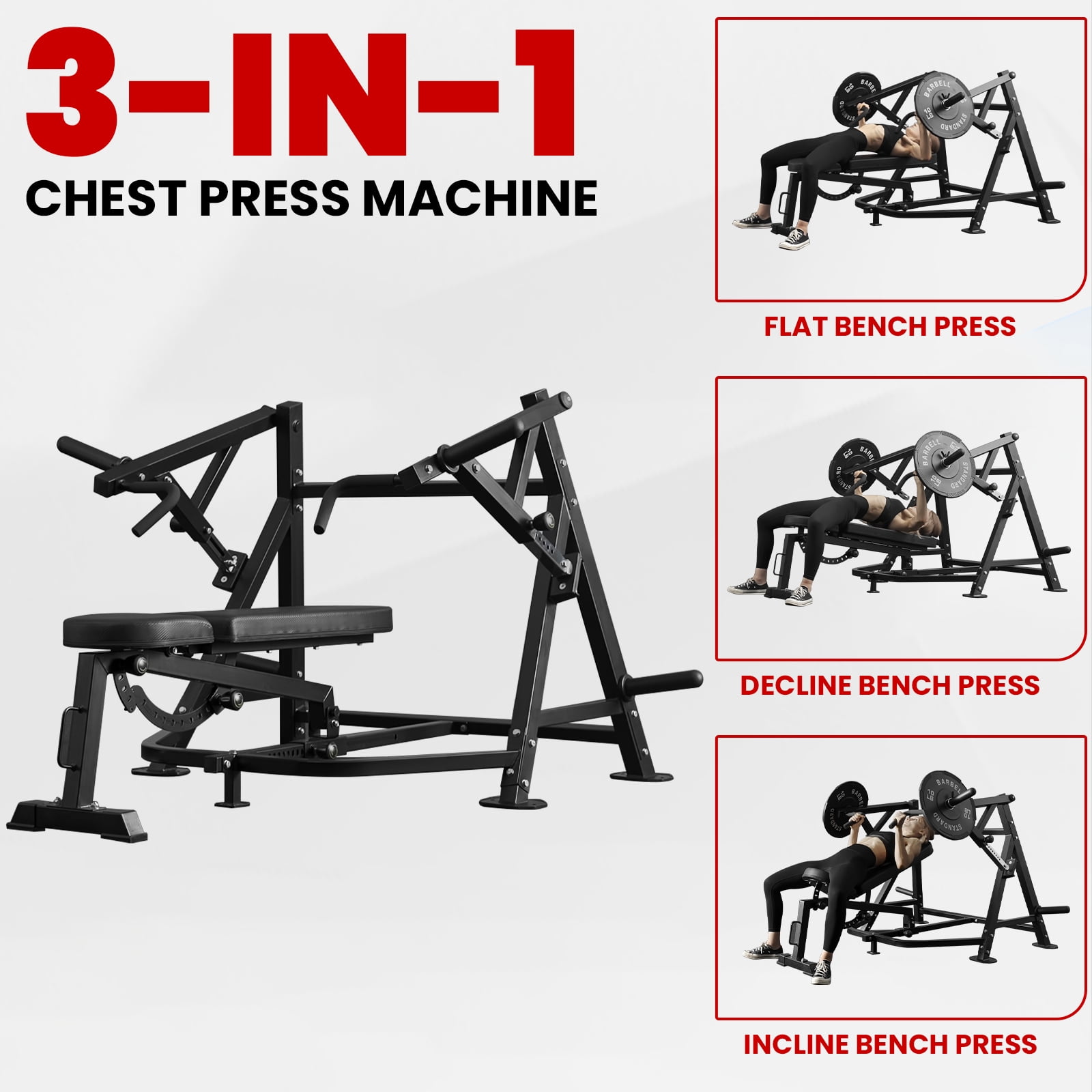Syedee 2-in-1 Multifunctional Chest & Shoulder Press Machine, AB Bench ...