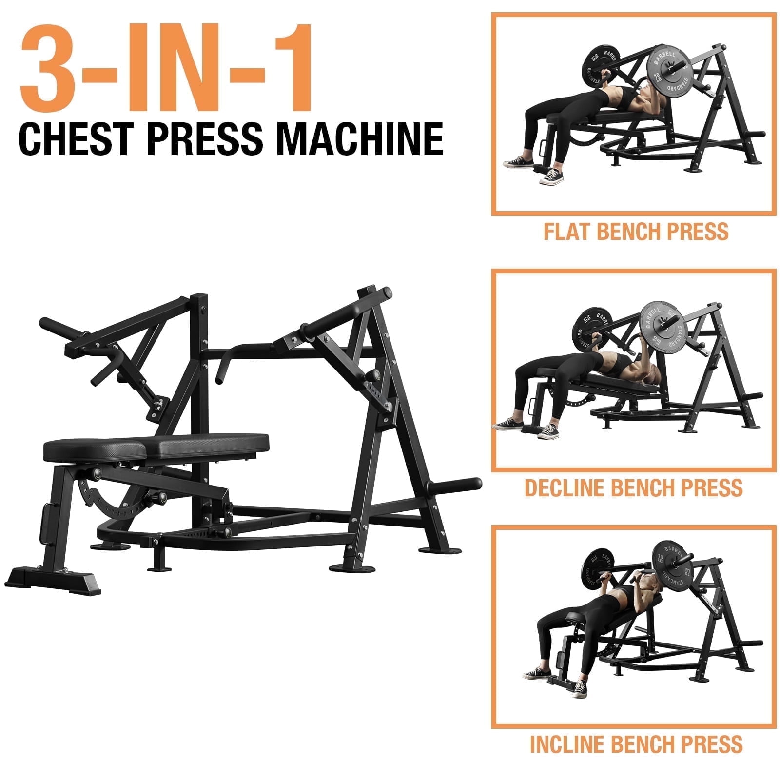 Syedee 2-in-1 Multifunctional Chest & Shoulder Press Machine, AB Bench ...