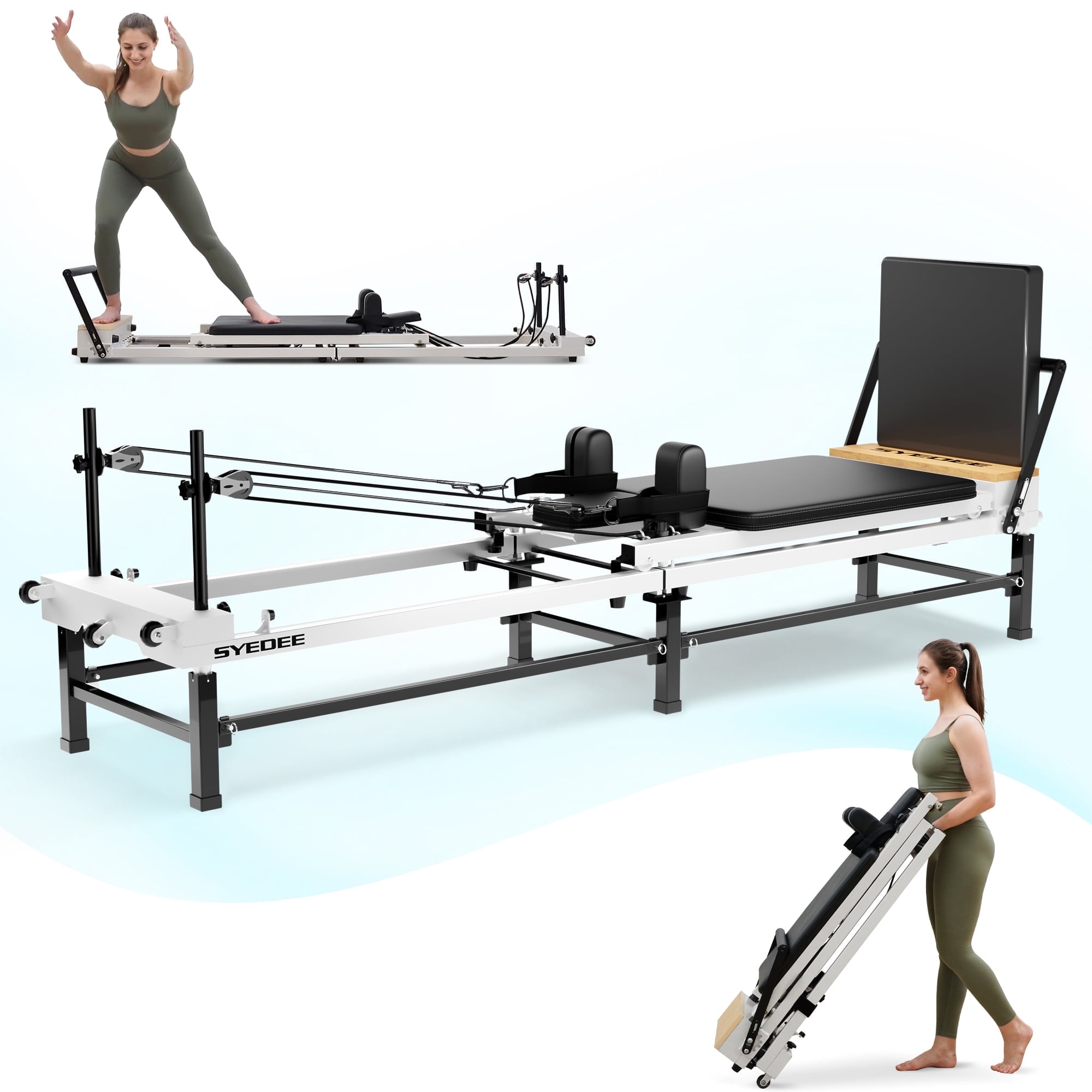 Syedee Foldable Pilates Reformer Machine, Balanced Body Pilates ...