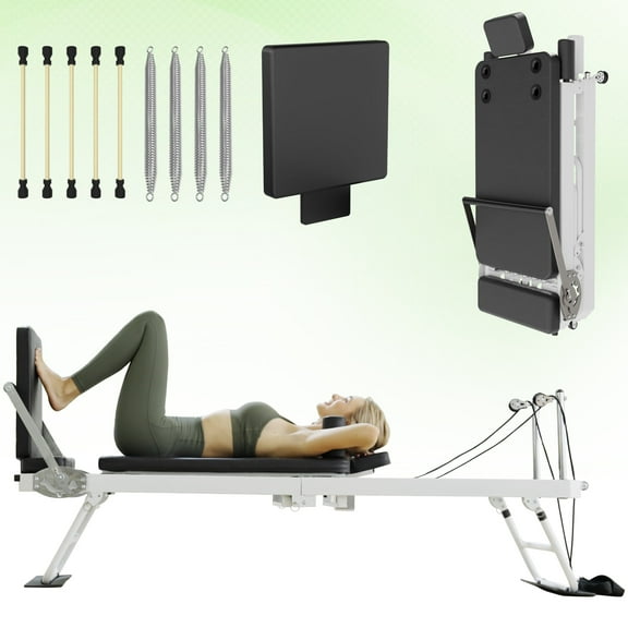 SWQQWEI Pilates Reformer Foldable,77'' Pilates Machine with Wheels Fast ...