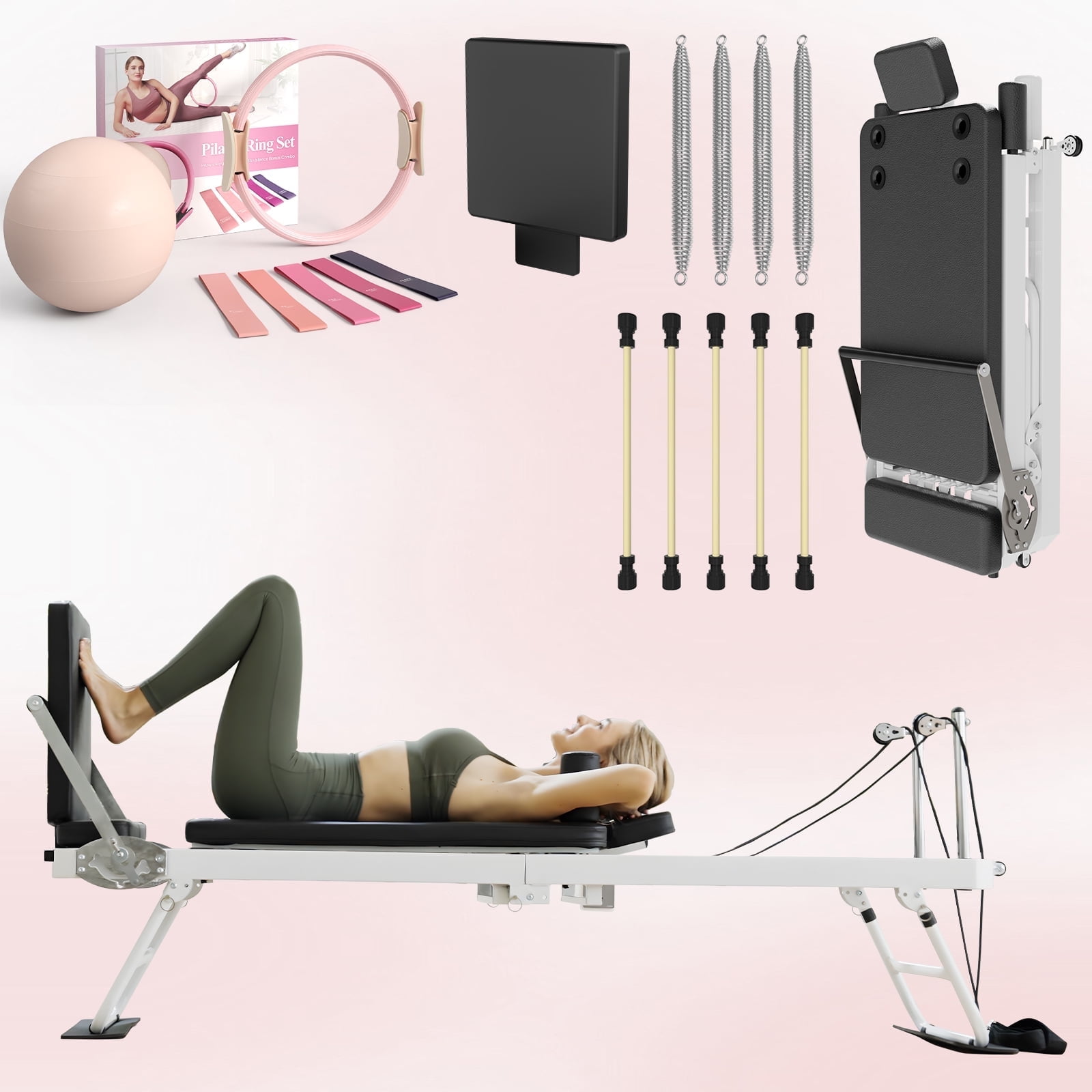 Syedee Foldable Pilates Equipment for Home Workouts,Balanced Body ...