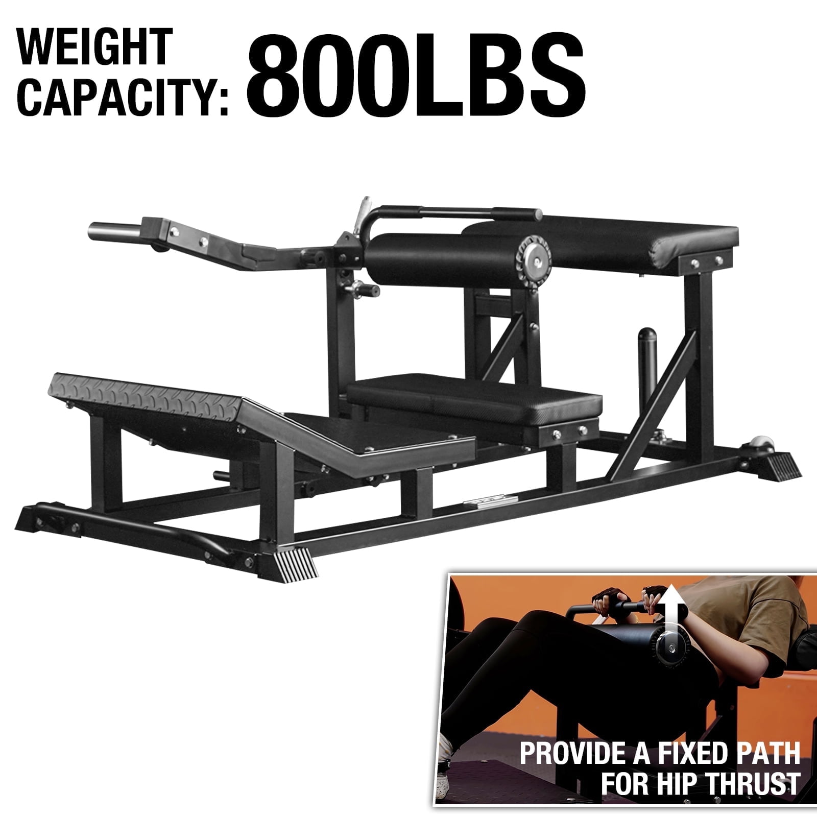 Syedee Glute Bridge Machine, Heavy Duty Plate-Loaded Hip Thrust Machine ...