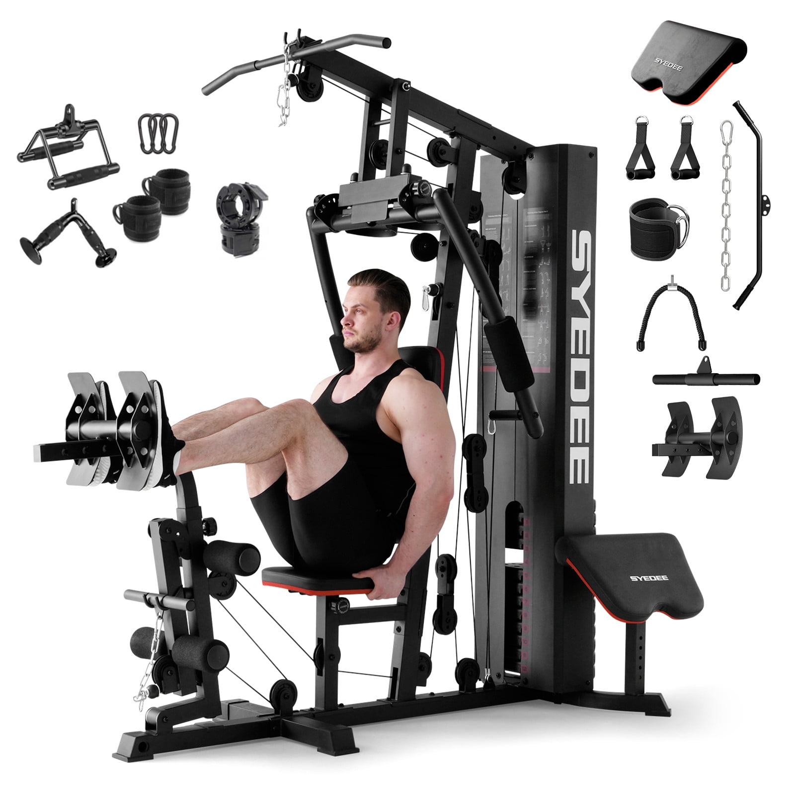 Syedee Home Gym Station, Multifunction Gym System With 150LBS Weight ...