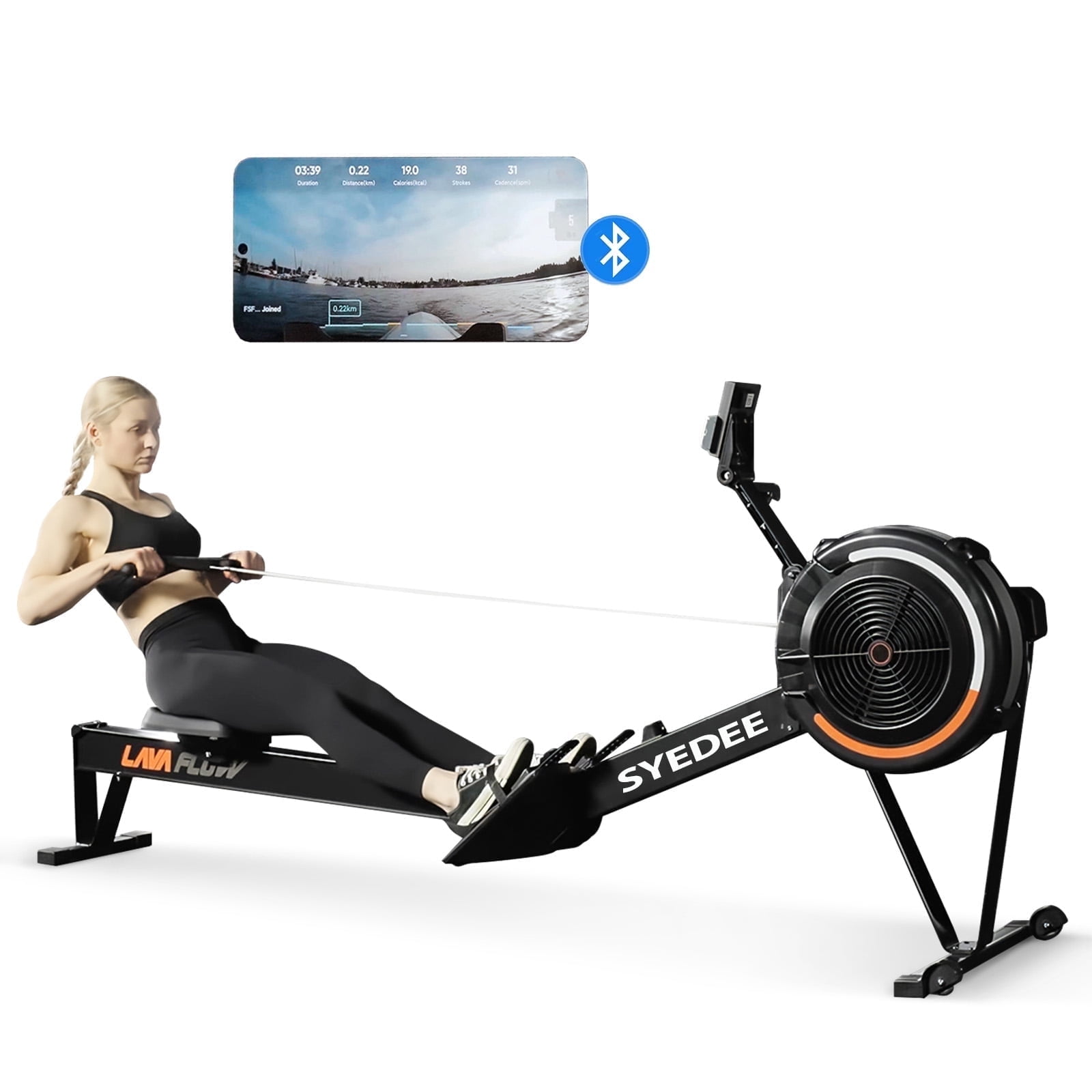syedee Indoor Rowing Machine with Adjustable Air Resistance, Ergonomic ...