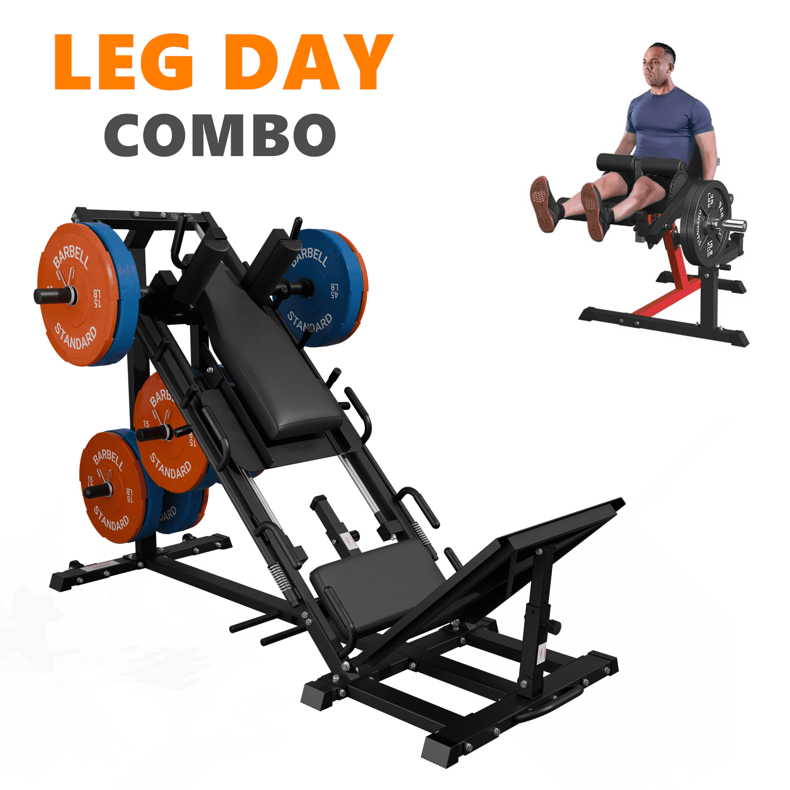 Syedee Leg Combo Press Hack Squat Machine, Leg Extension and Curl ...