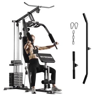 Syedee Home Gym Station, Workout Station with 150LBS Weight Stack, Home ...