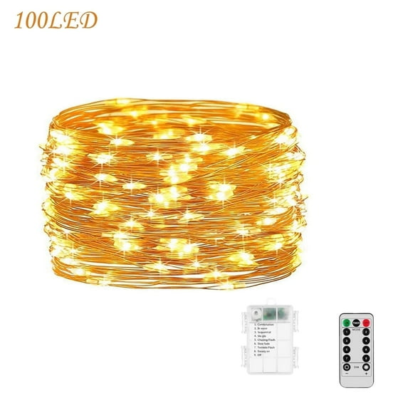 syenll 33 ft 100 LED Fairy Lights, Battery Powered String Lights ...