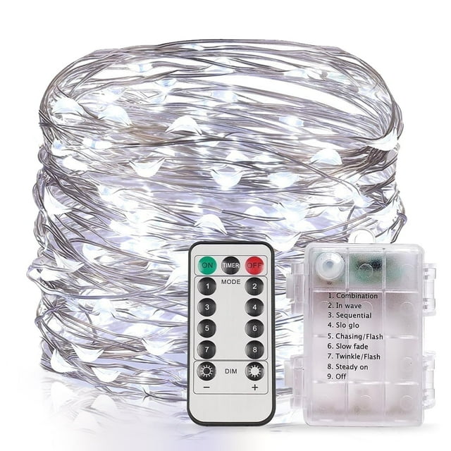 Syenll 66 ft 200 LED Fairy Lights with Remote Timer, Twinkle String ...