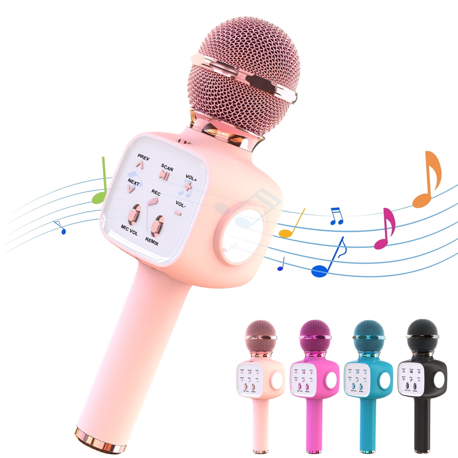 Syenll Karaoke Microphone, 6-in-1 Wireless Microphone for Kids, Mic ...